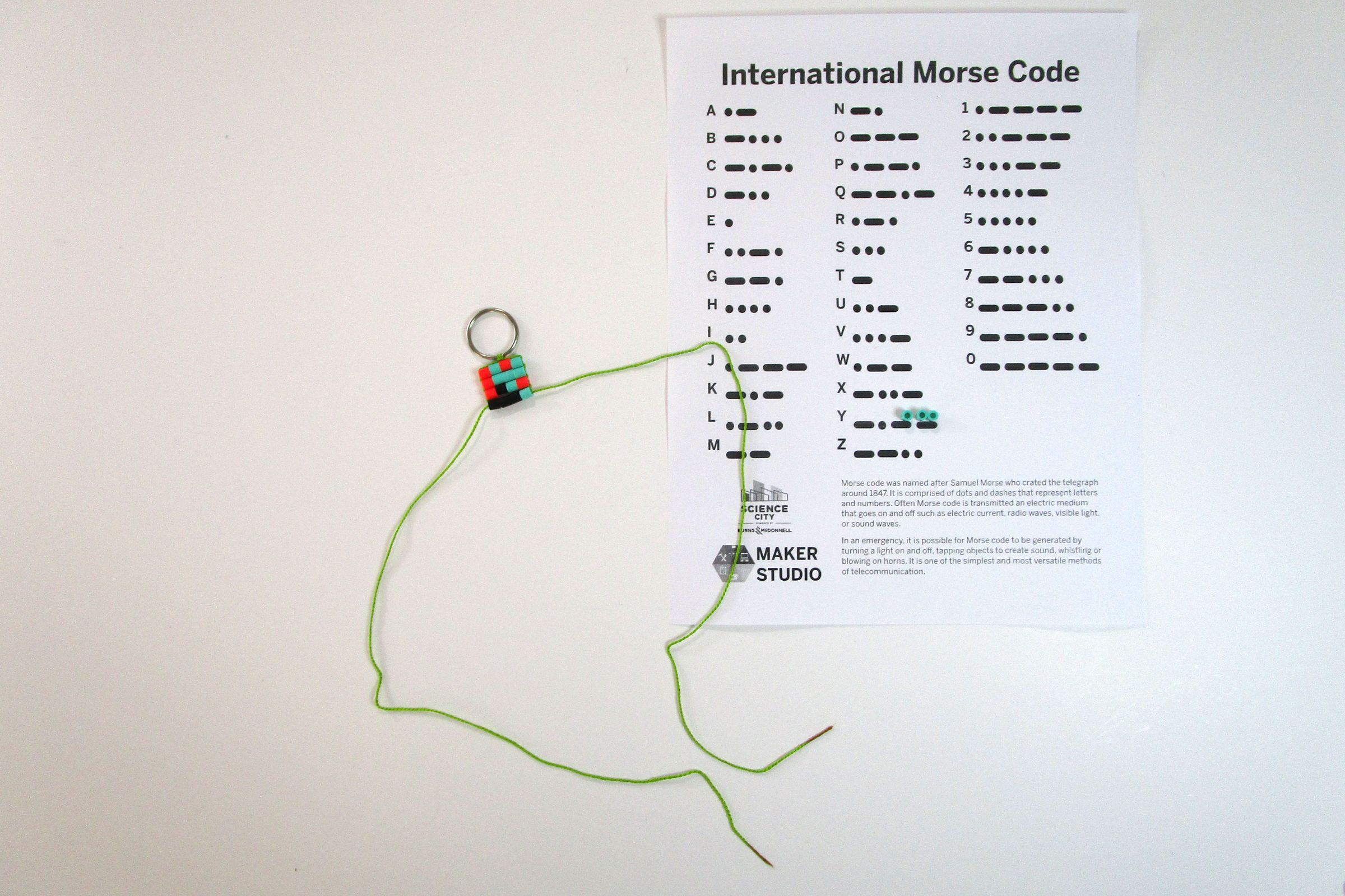 Morse Code Woven Beaded Keychain : 10 Steps (with Pictures) - Instructables