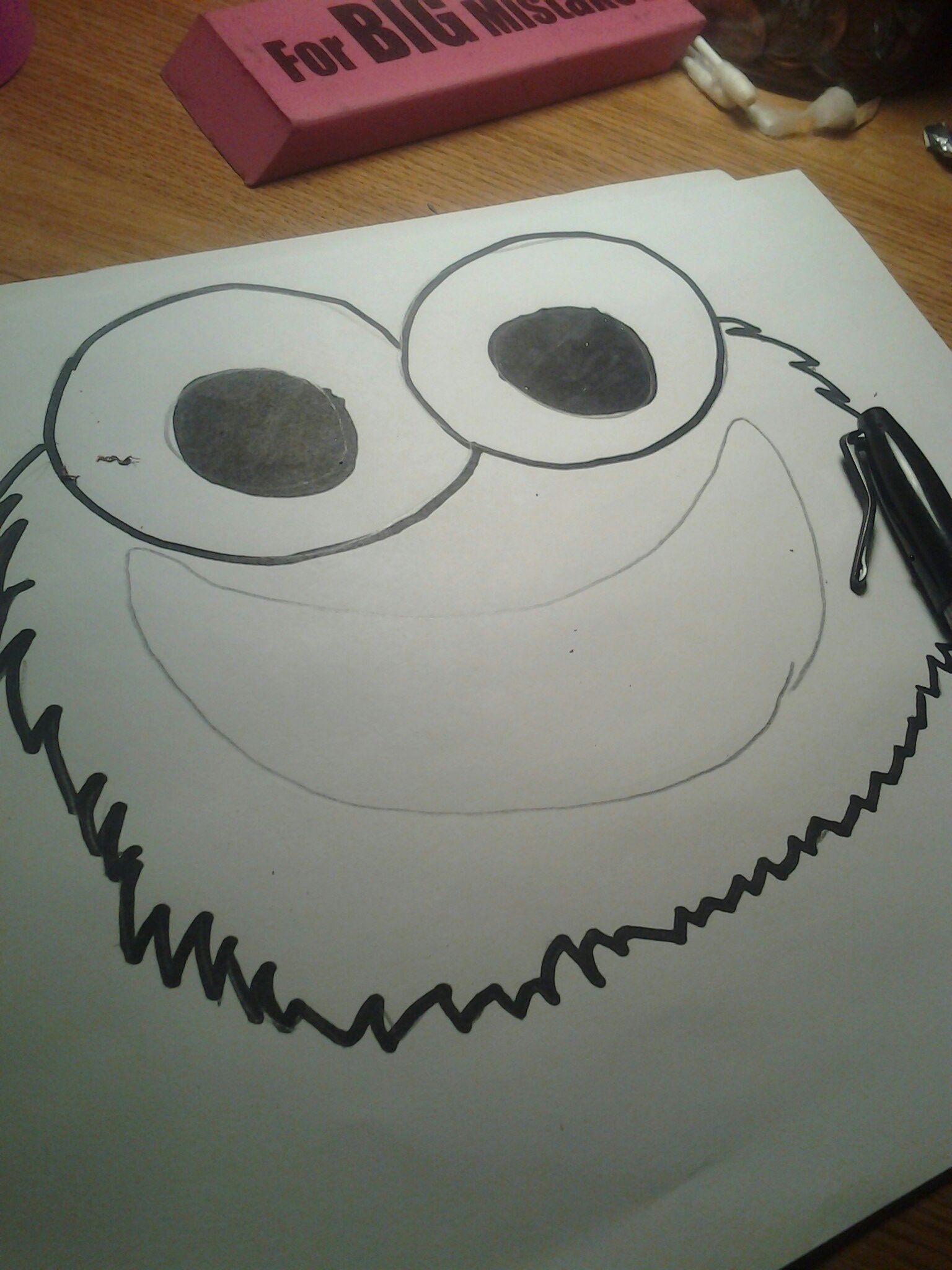 How How to Draw a Cute Cookie Monster, and Color Steps : 6 Steps ...