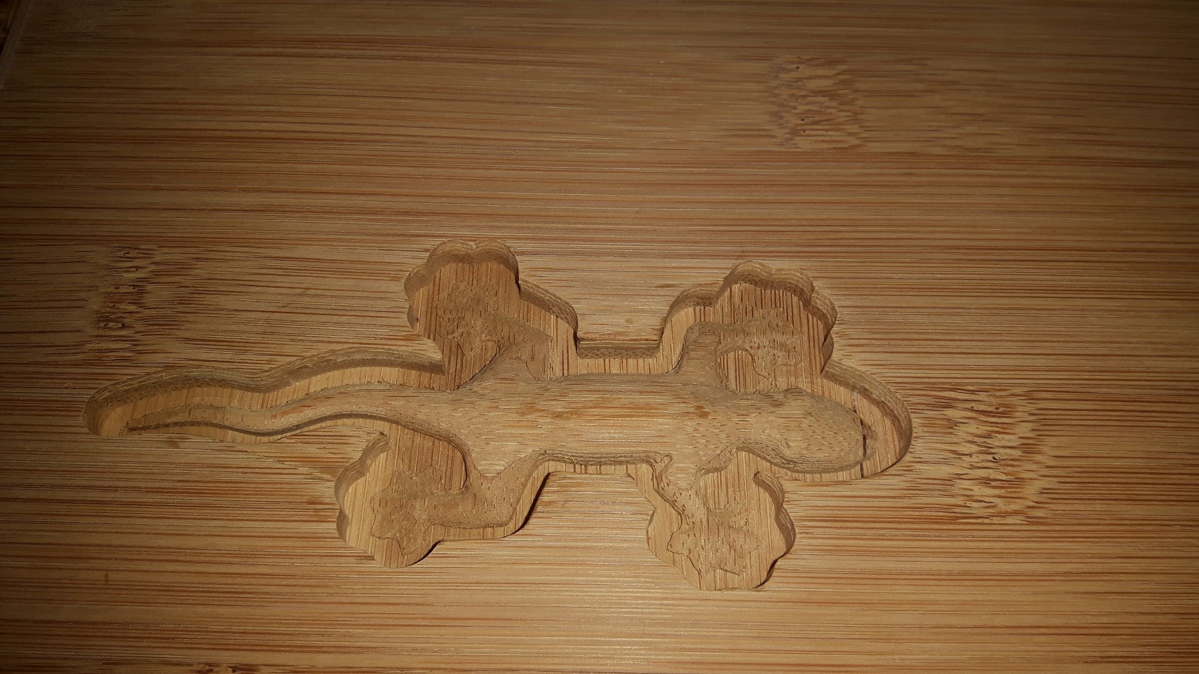 Bamboo Cutting Board With Gecko Made on Cnc Homemade Milling Machine ...