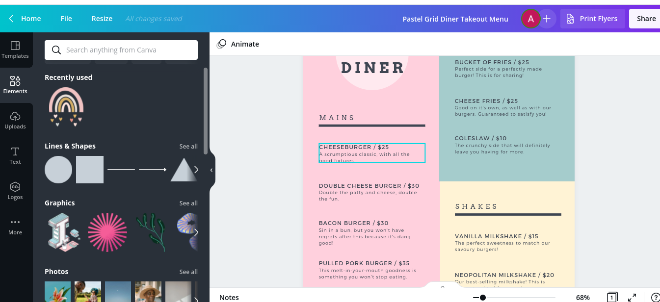 How to Create a Menu Using Canva : 8 Steps - Instructables
