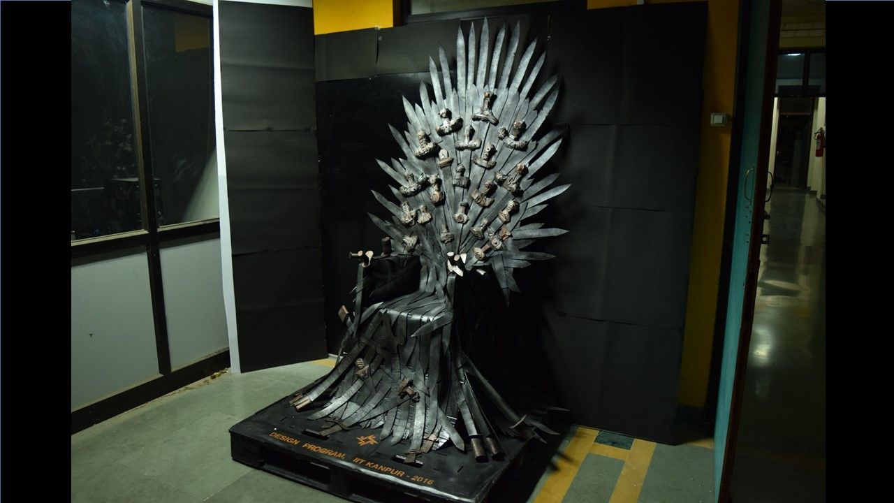A Full Scale Iron Throne Replica Out of Cardboard and (un)used Chair ...