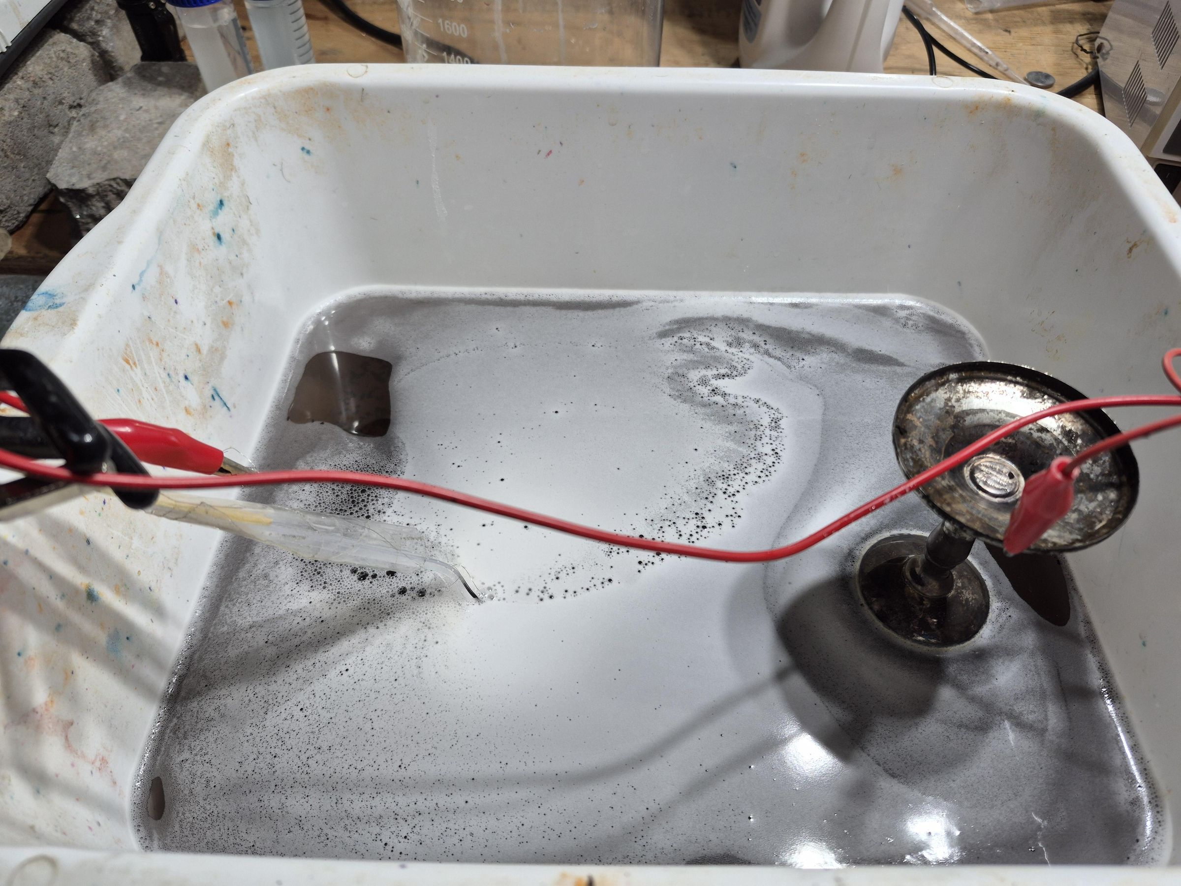 Electro Stripping Silver Oxide From Silver Plated Materals to Get ...