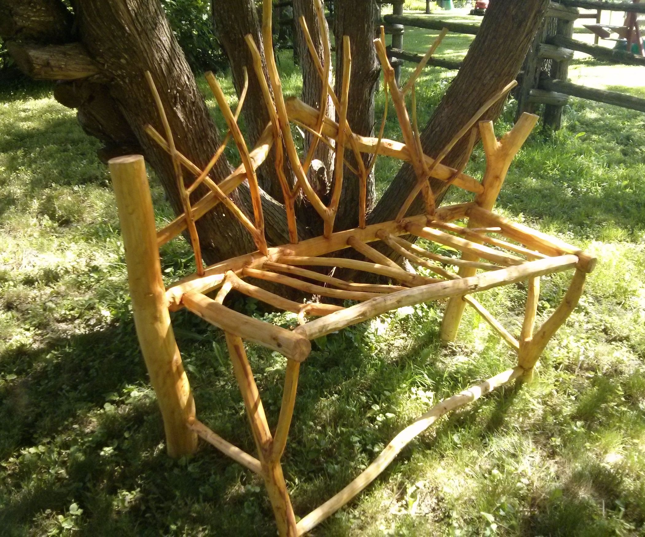 Decorative Garden Bench Made From Fallen Tree Limbs : 9 Steps ...