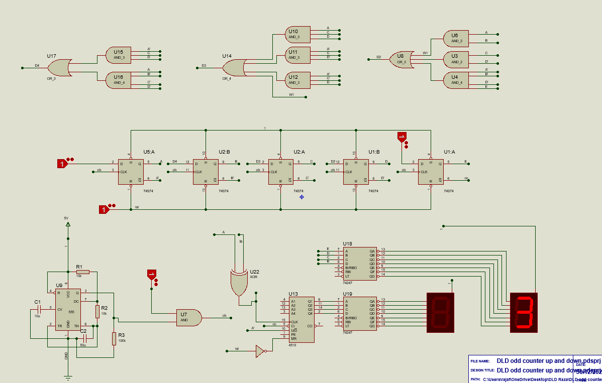 2-Digit Up and Down ODD Numbers Counter From 0 to 99 [Digital Logic ...