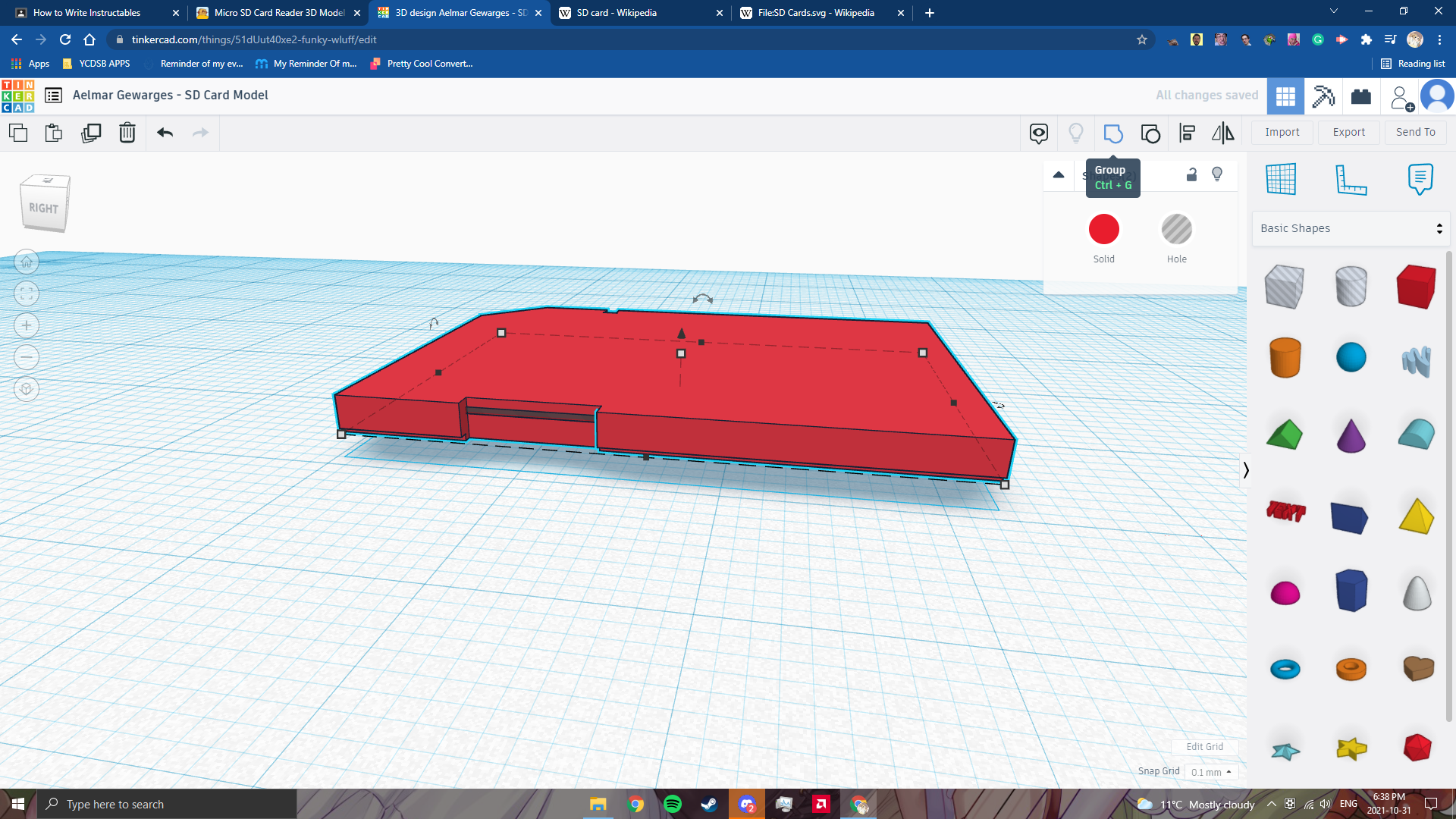 Micro SD Card Reader 3D Model : 8 Steps - Instructables