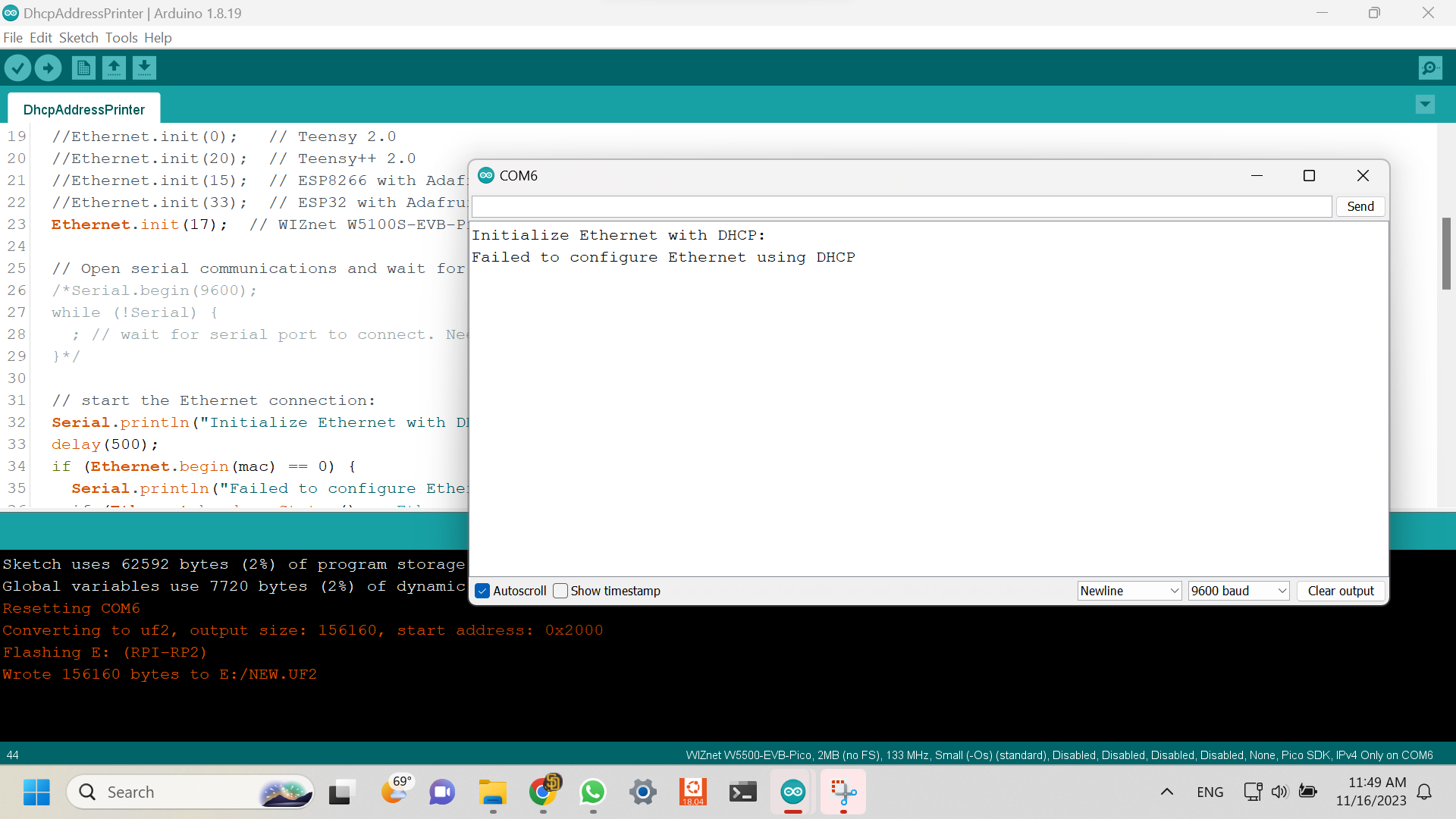 The Arduino Raspberry Pi Pico/RP2040-Ethernet V2.1.1 : 10 Steps ...