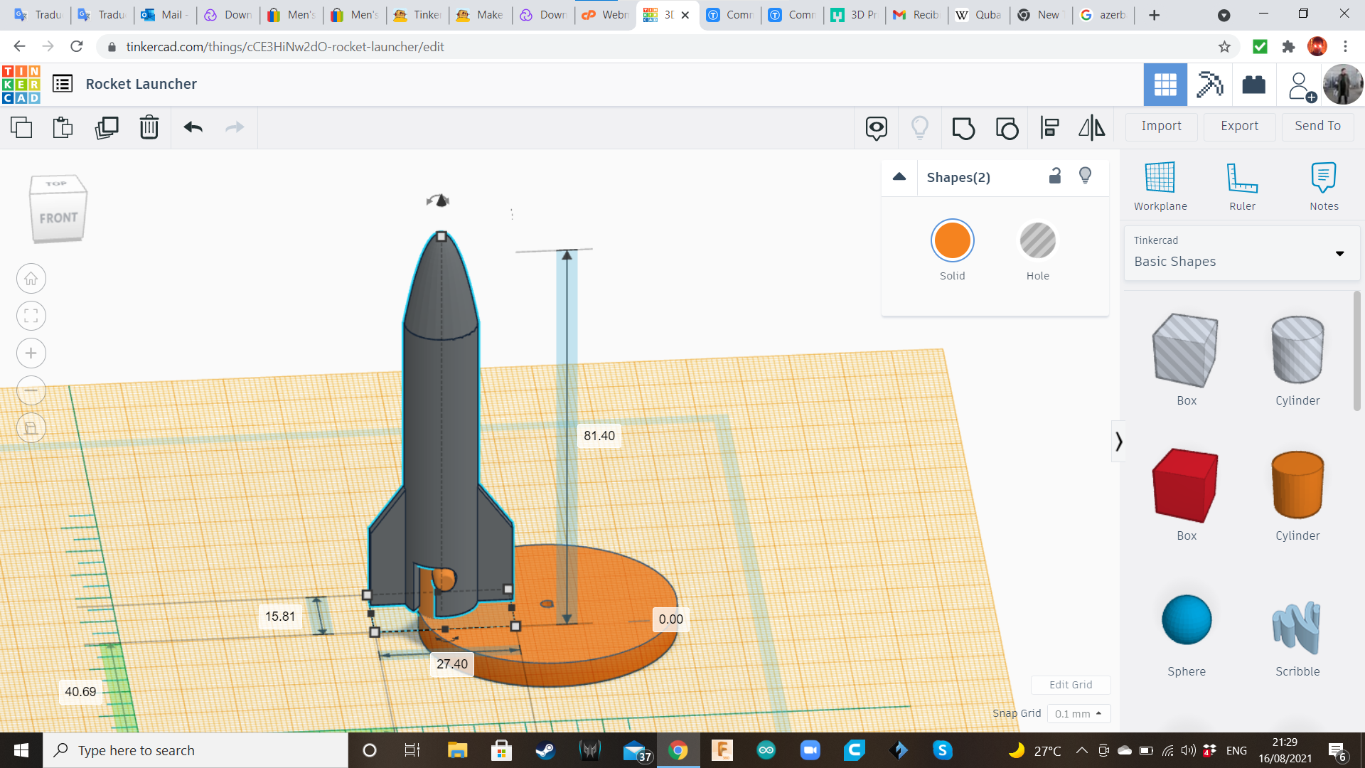 Tinkercad Robotics for School: Rocket Launching Mini-bot : 32 Steps ...