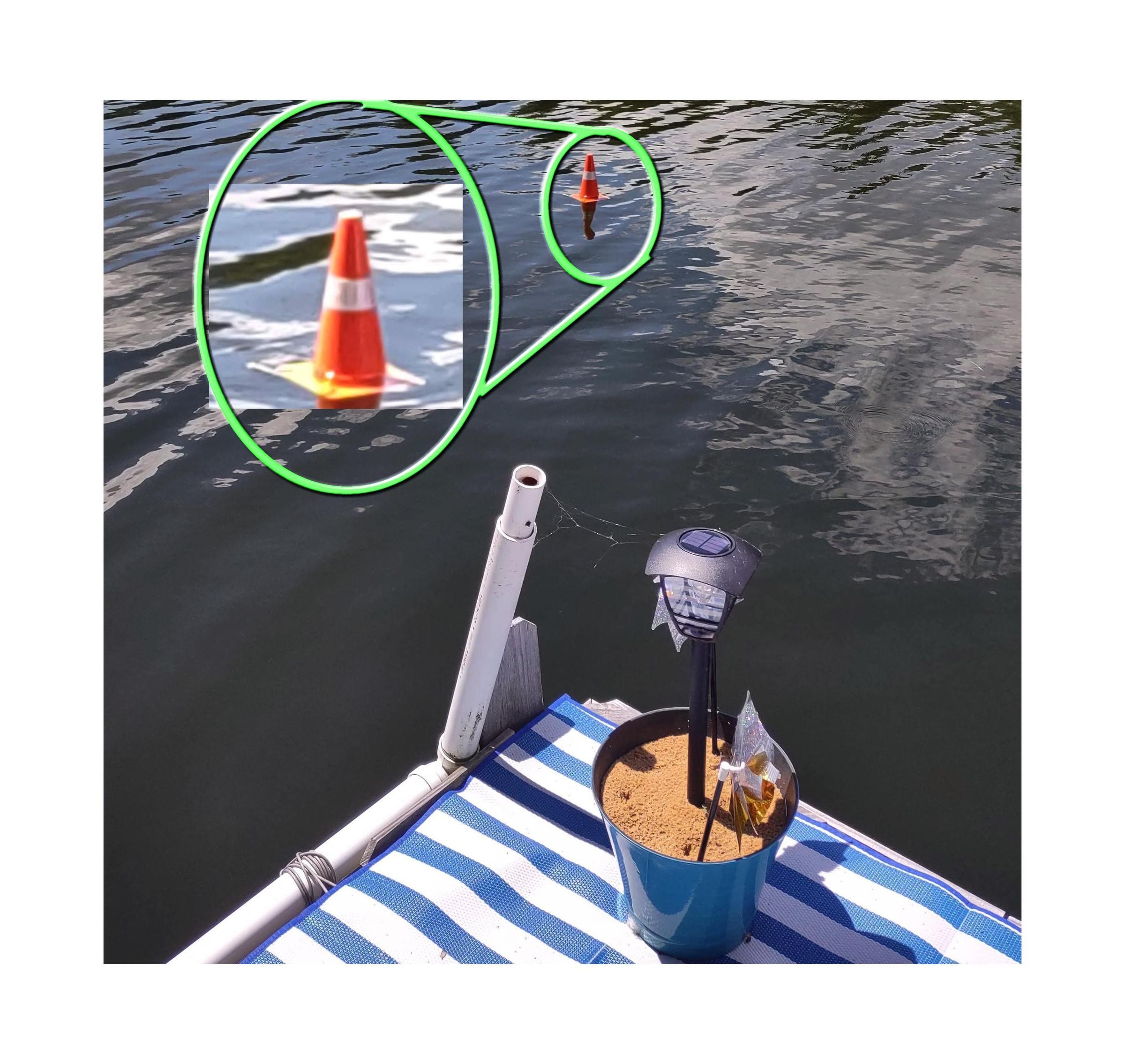 Traffic Cone Floating Buoy From the $1.25 Store With Upcycled Material ...