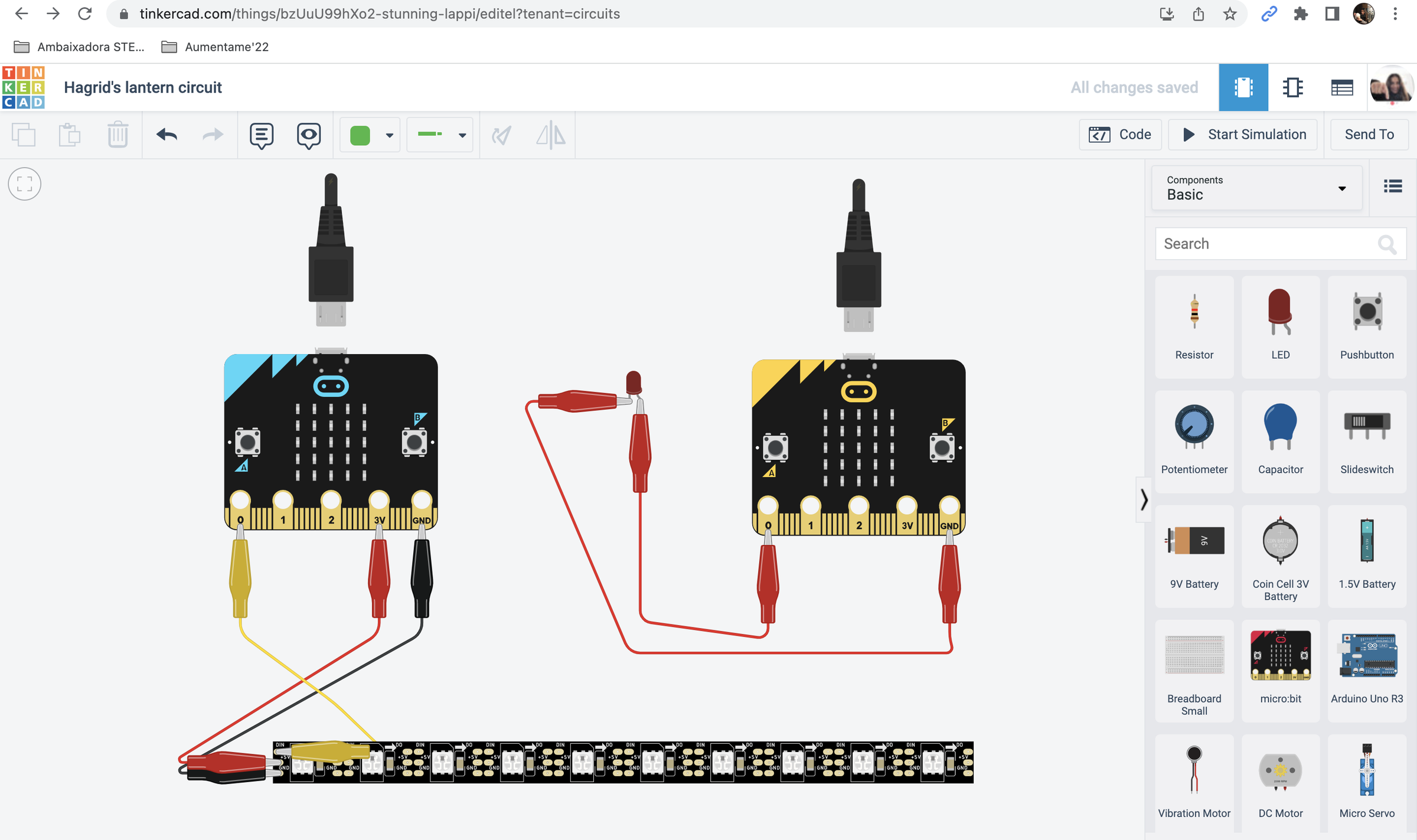Hagrid's Interactive Lantern and Magic Wand With Tinkercad Circuits and ...