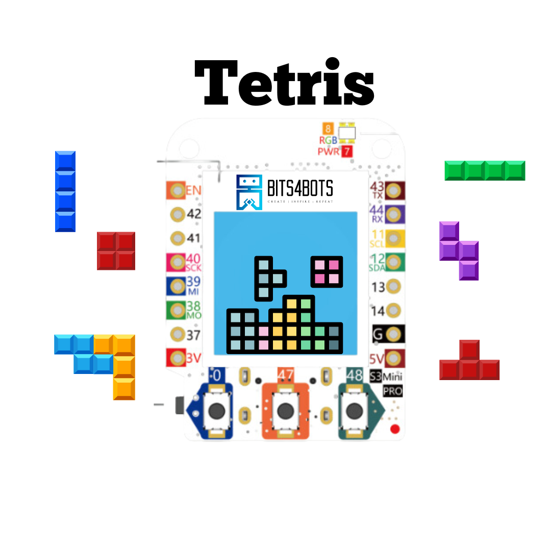 Tetris Game on S3 Mini Pro - ESP32 Using Arduino IDE : 3 Steps - Instructables