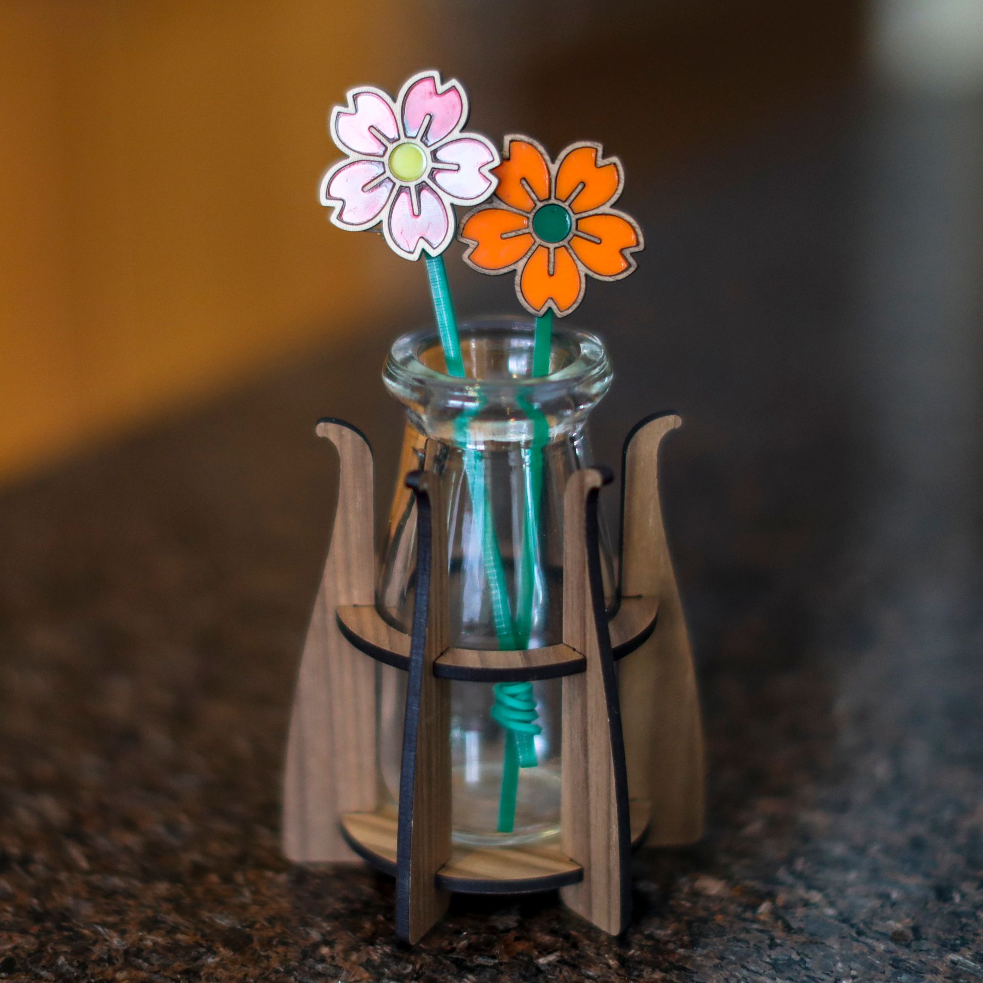 Laser Cut Acrylic & Wood Inlay Flowers Using Illustrator & Glowforge ...