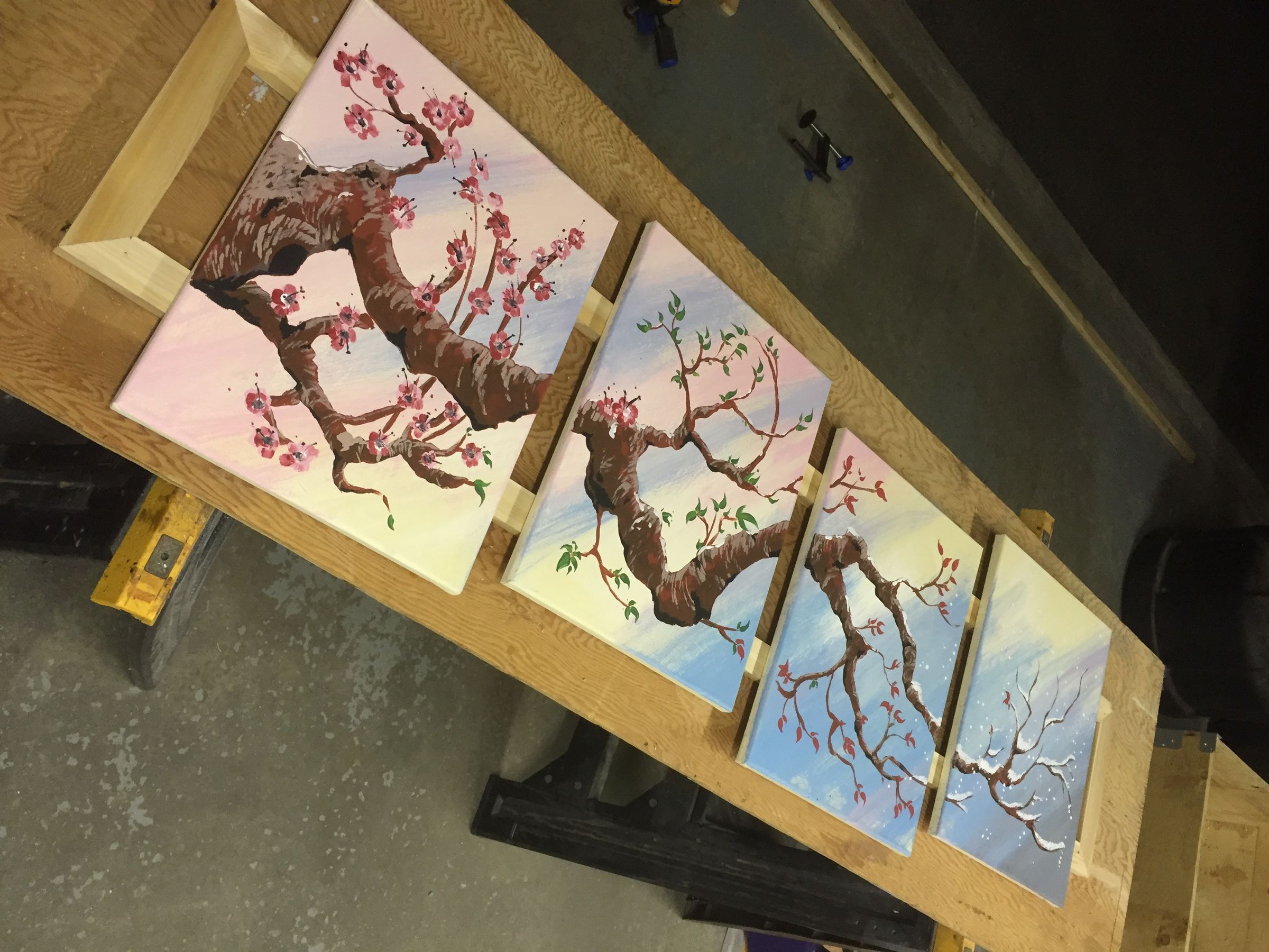 4 Piece Painting - a Walk Through the Seasons : 4 Steps (with Pictures ...