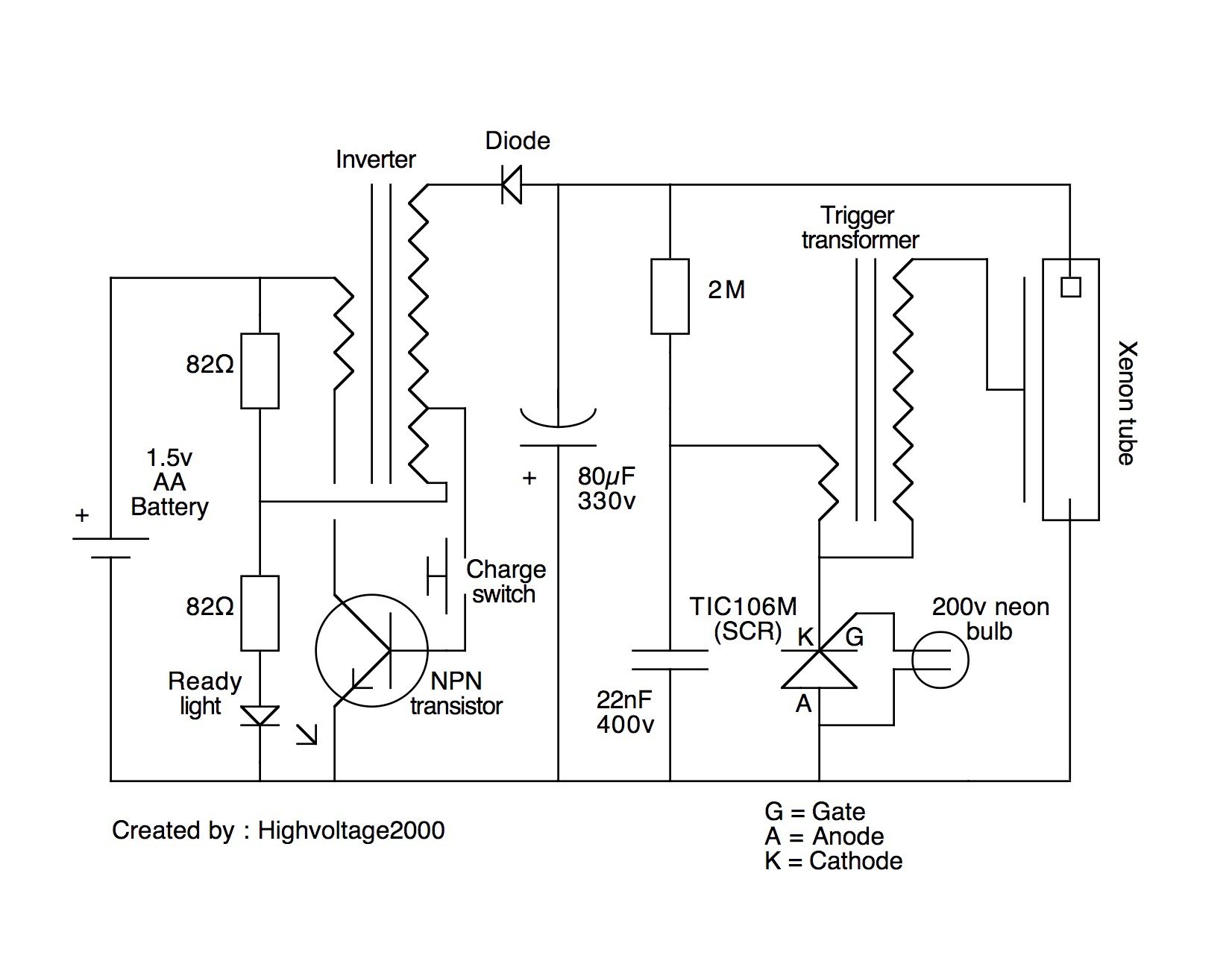 Camera Flash Circuit Schematic