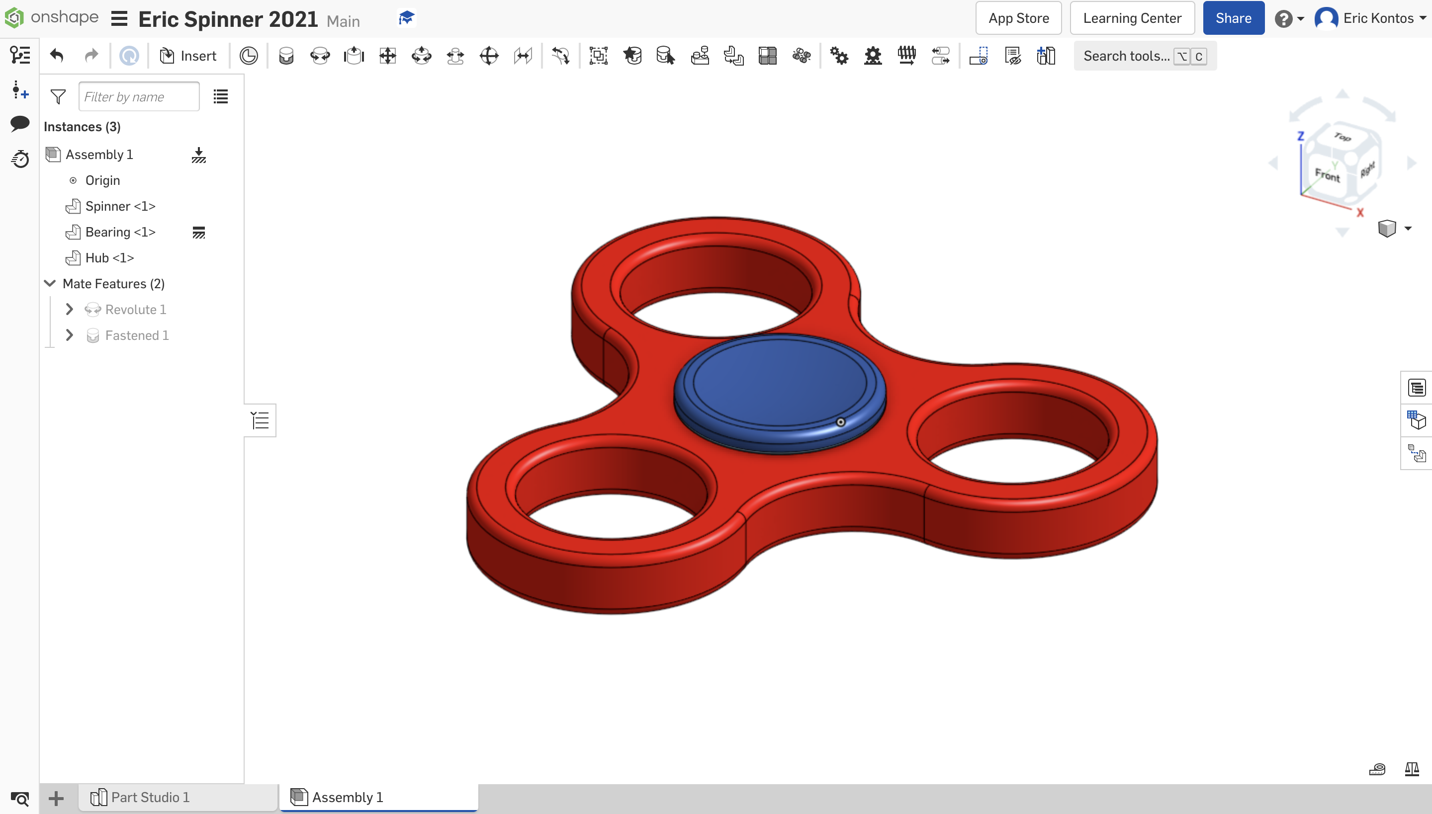 Fidget Spinner in Cad ONSHAPE : 14 Steps (with Pictures) - Instructables