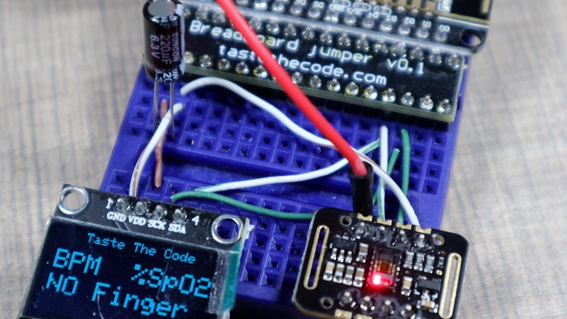 Pulse Oximeter With Max30105 Nodemcu And An Ssd1306 Oled Screen 5 Steps With Pictures