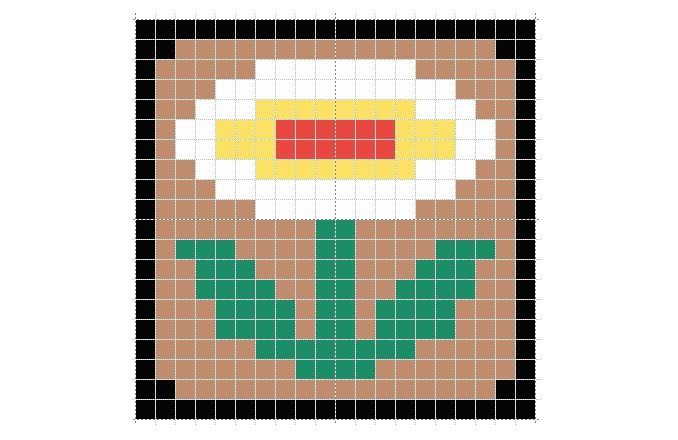 8 Bit Fire Flower Grid