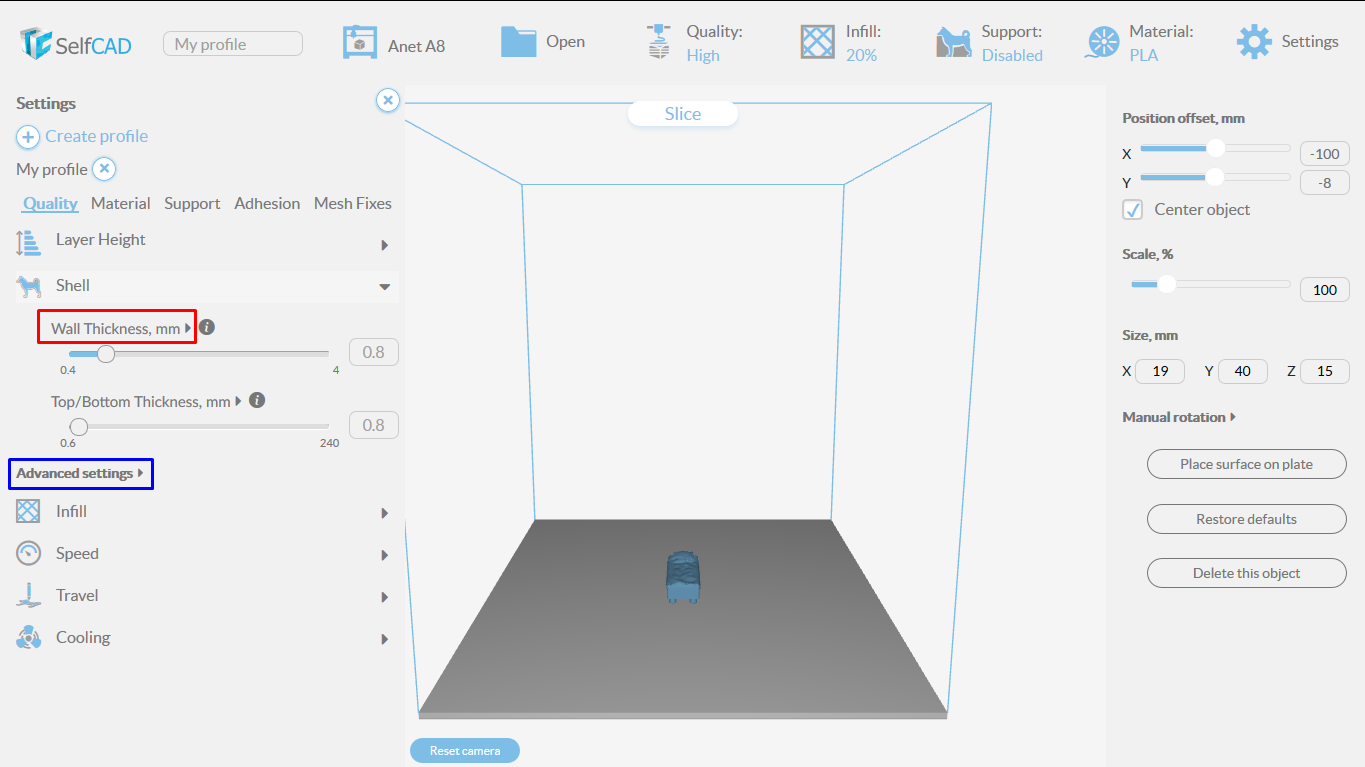 3.1. Slicer Interface | Learn SelfCAD : 10 Steps - Instructables