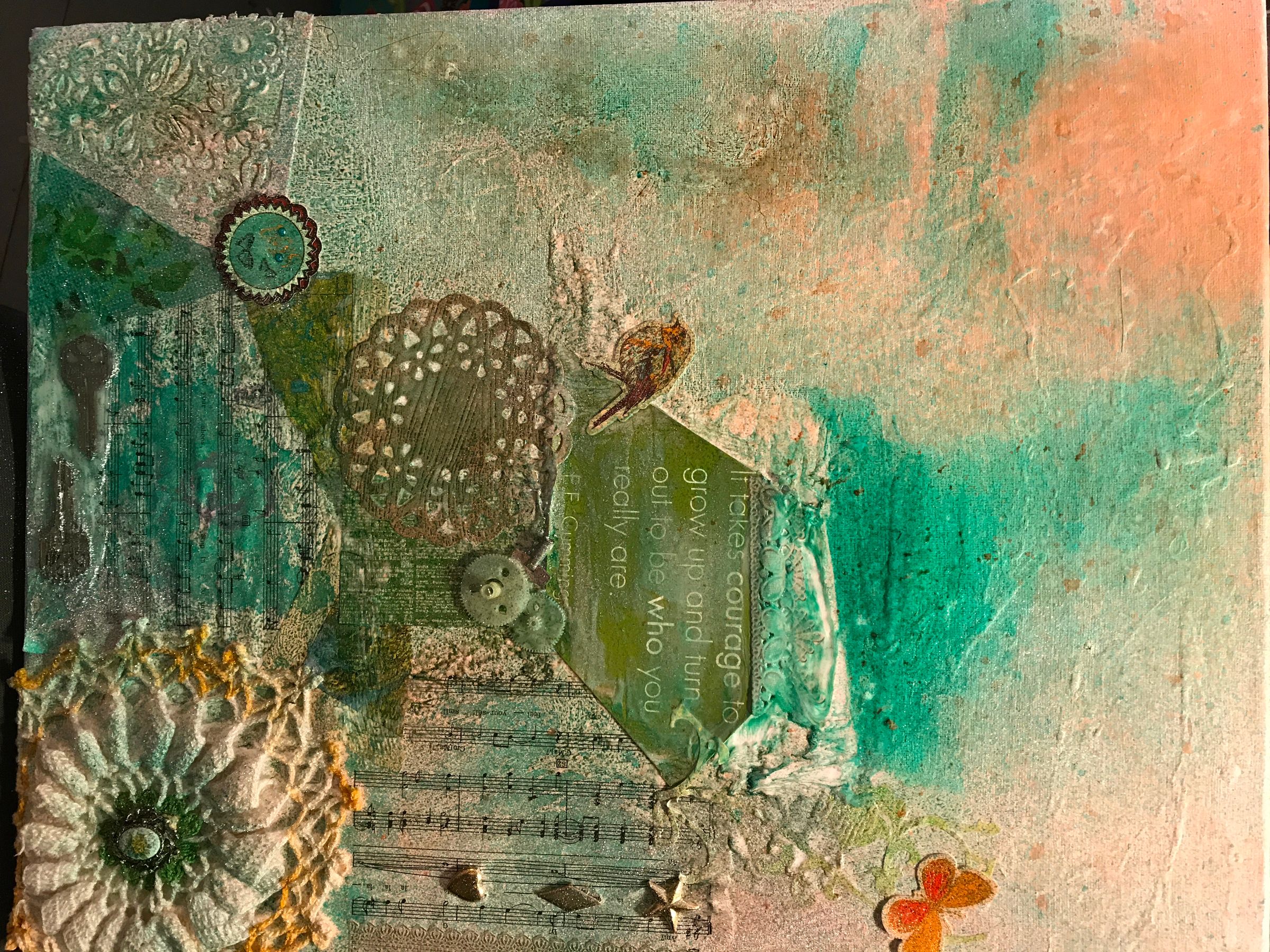 The Old: a Used Thrift Store Canvas to the New: a New Original Art ...