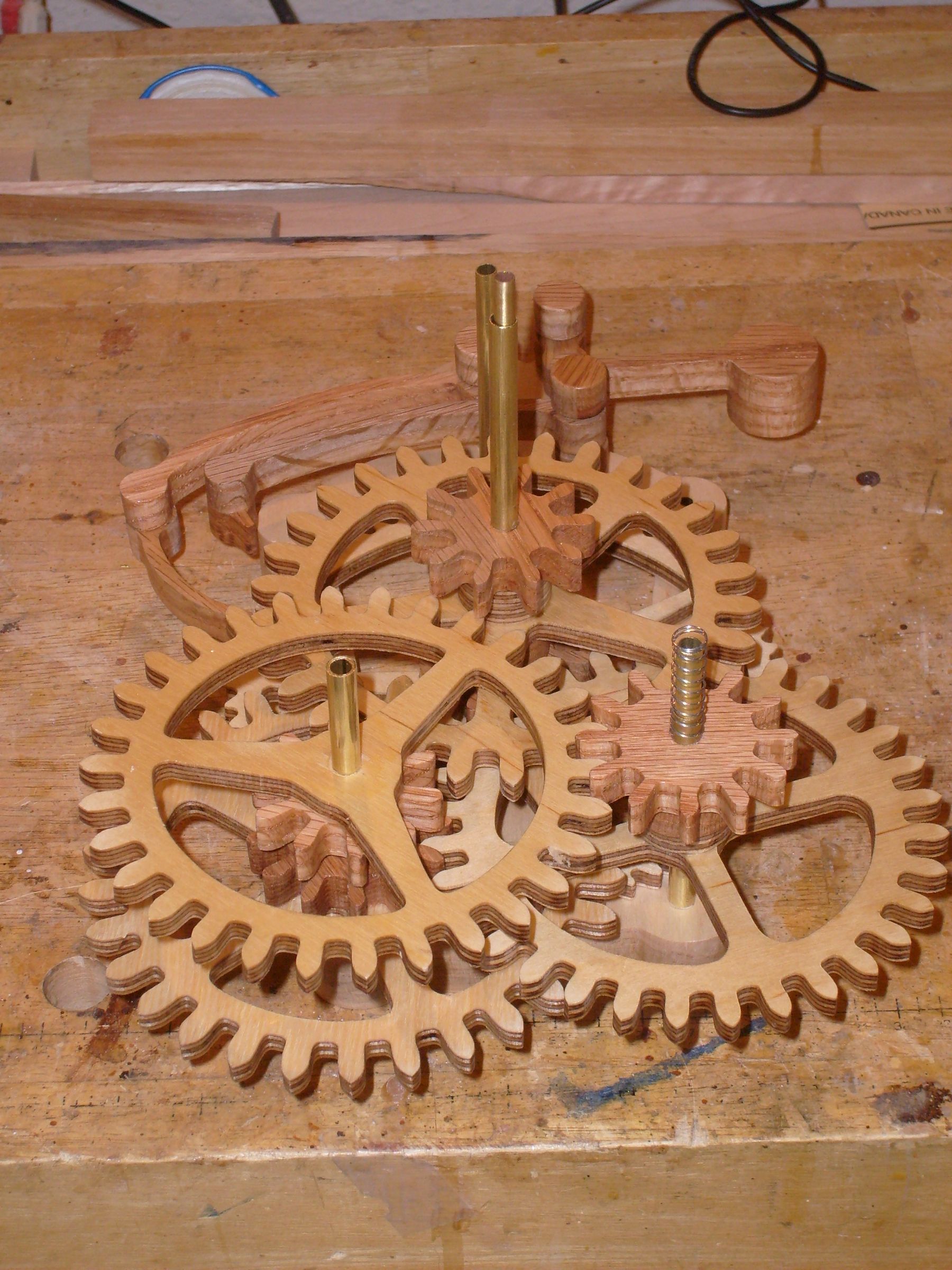 A Wood Gear Clock With a Unique Drive Mechanism : 34 Steps (with ...