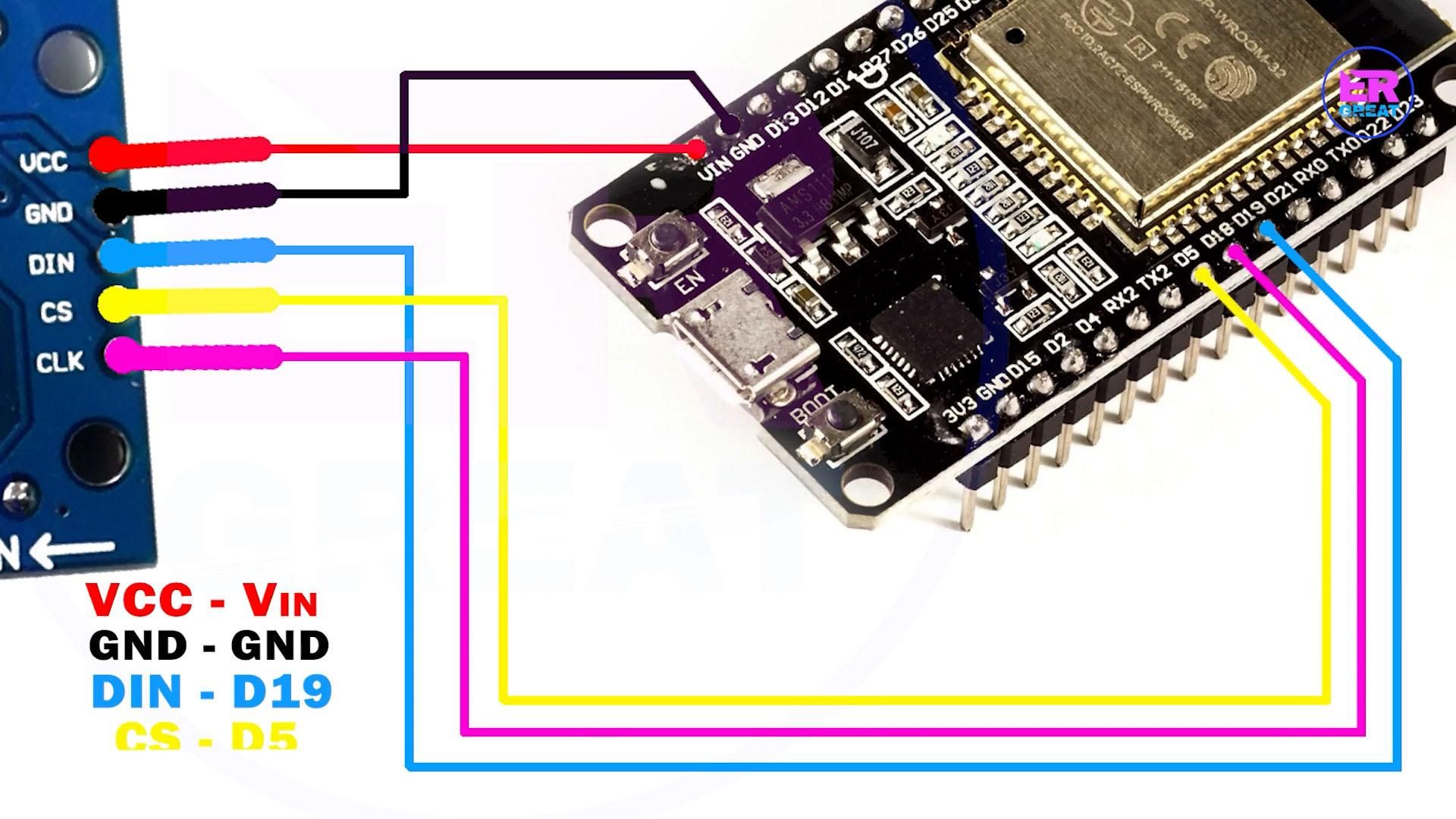 How to Make a Digital Clock Using MAX7219 Display and ESP32 (Without ...
