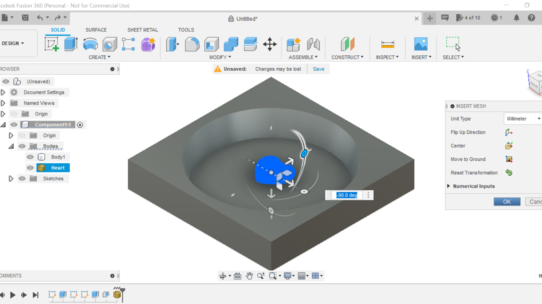 Heart in a Piece of Solid Oak Flooring Off-cut With Fusion 360 : 8 ...