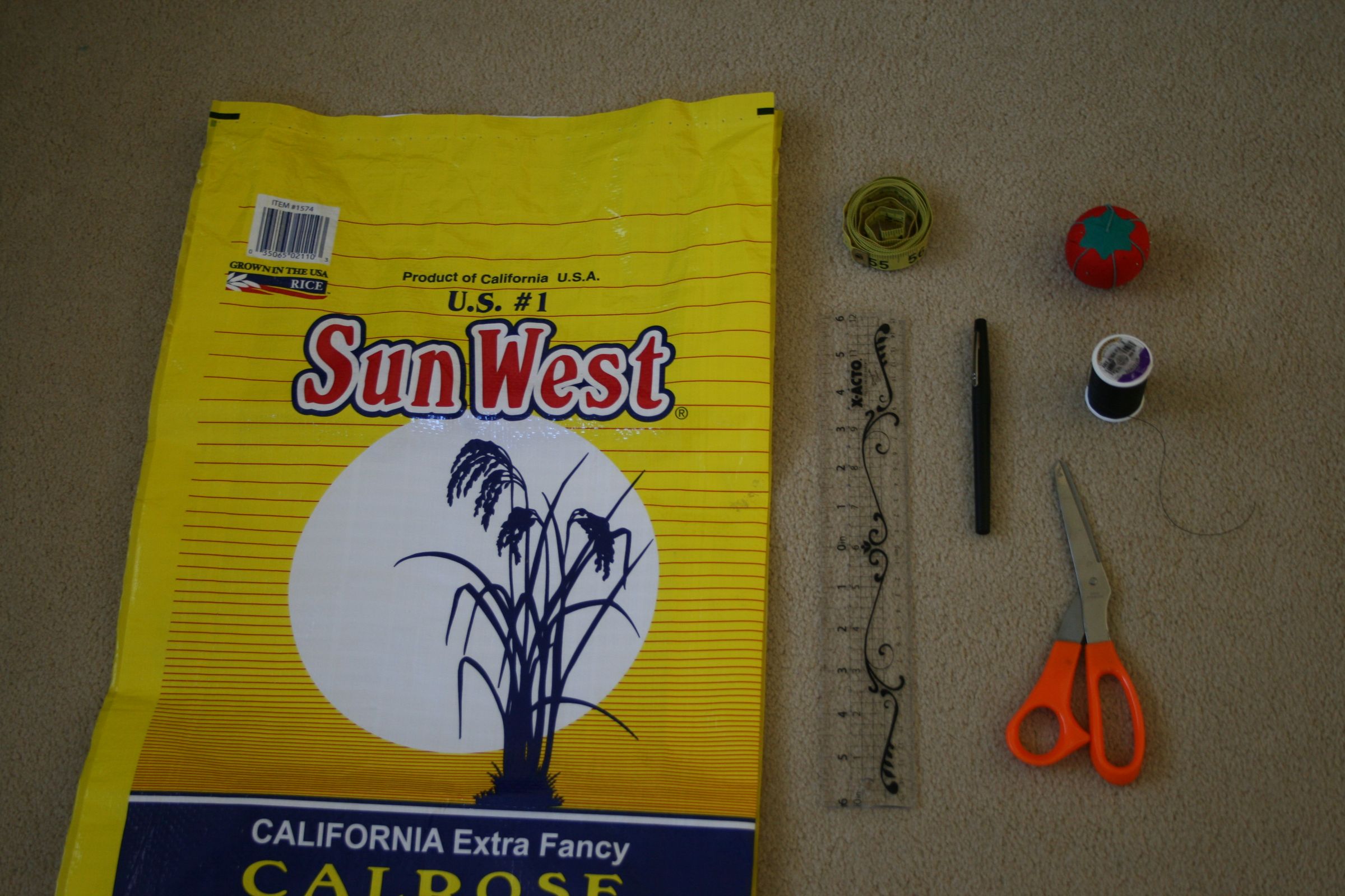 Reusable Grocery Bag Made From a Rice Bag : 11 Steps (with Pictures ...