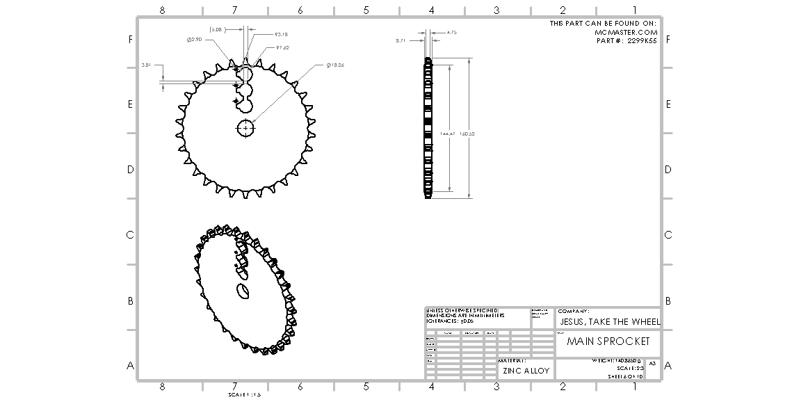 Chain Sprocket Cad Drawings