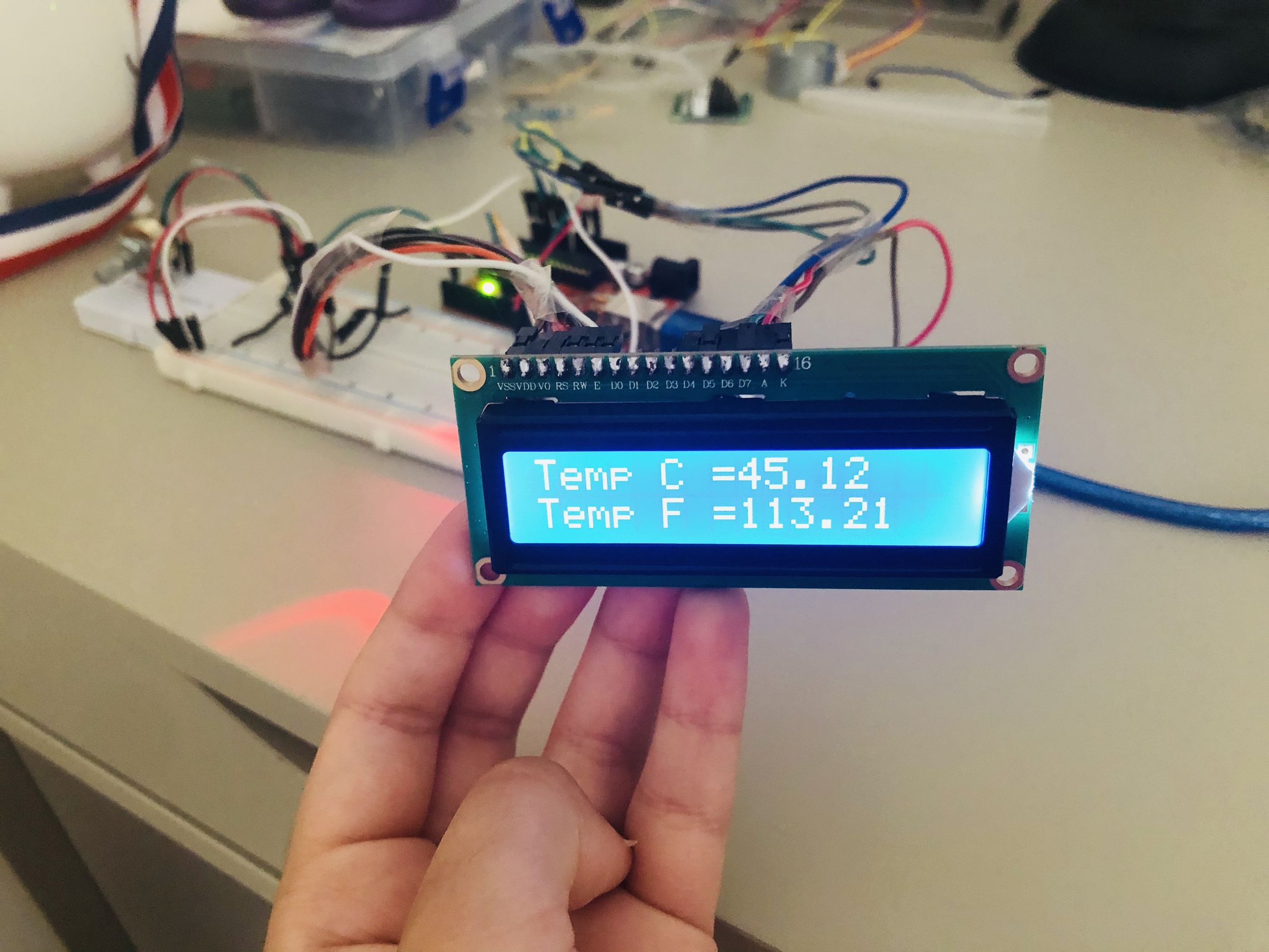 LCD Temperature Display With RGB LED : 5 Steps - Instructables