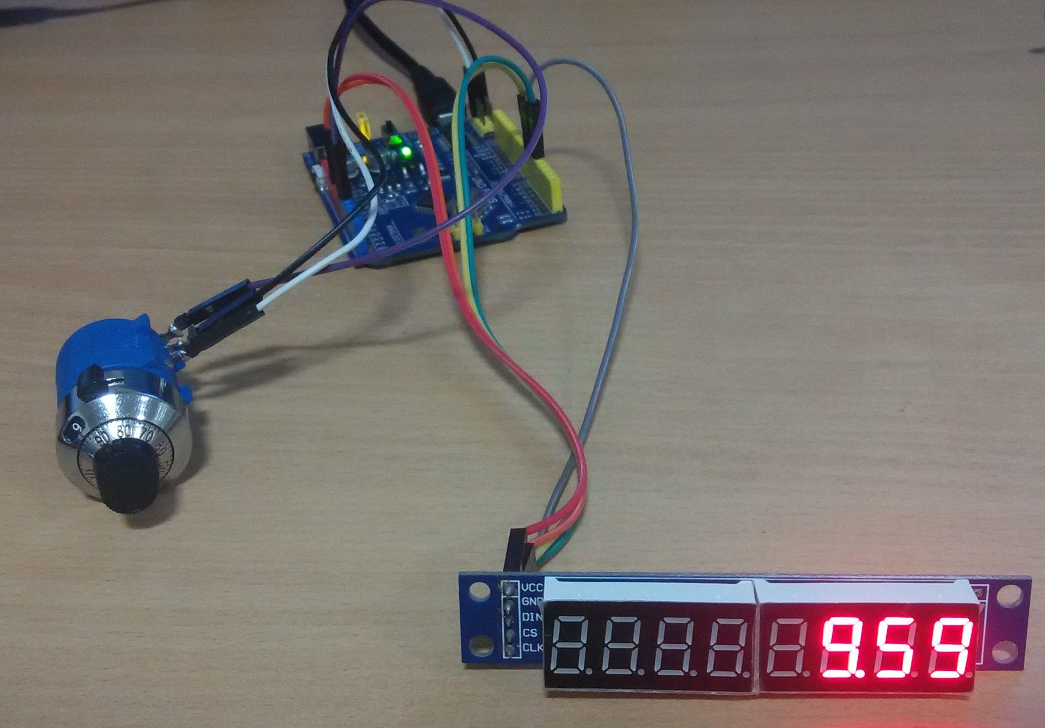 Arduino, Ten Turn Precision Potentiometer and MAX7219 Interface : 3 ...