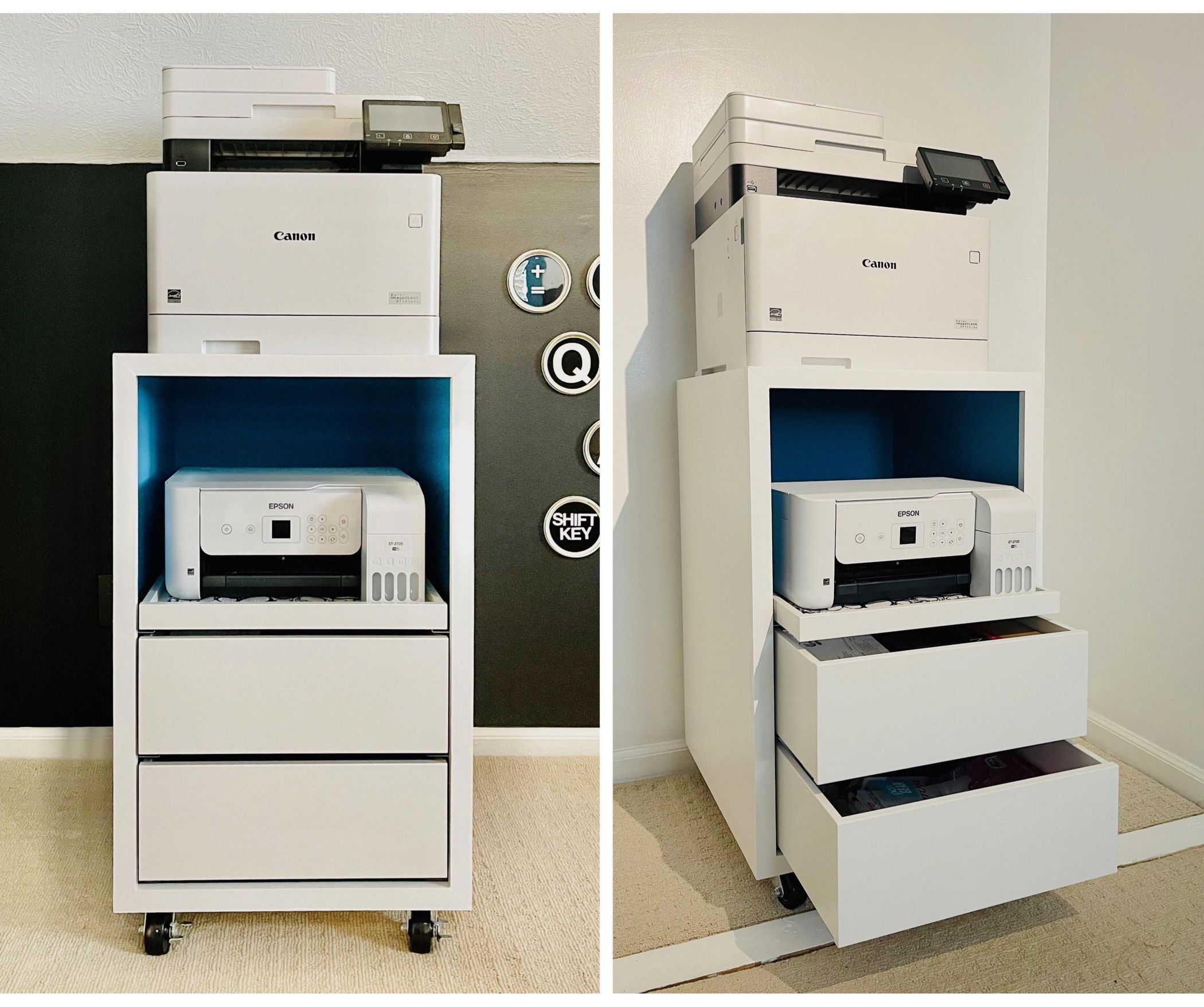 Rolling Printer Cart for TWO Printers + Storage : 6 Steps (with ...