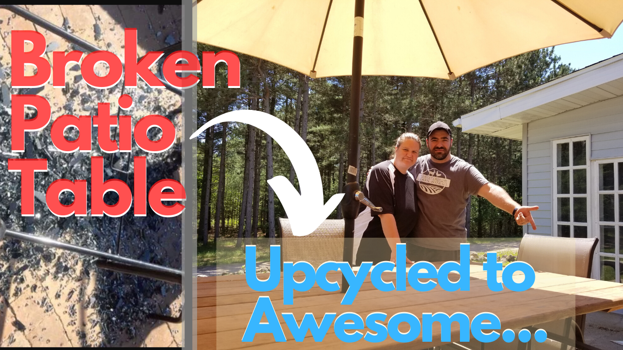 How to Up-cycle a Broken Patio Table Into an Awesome Farm Style Wood ...