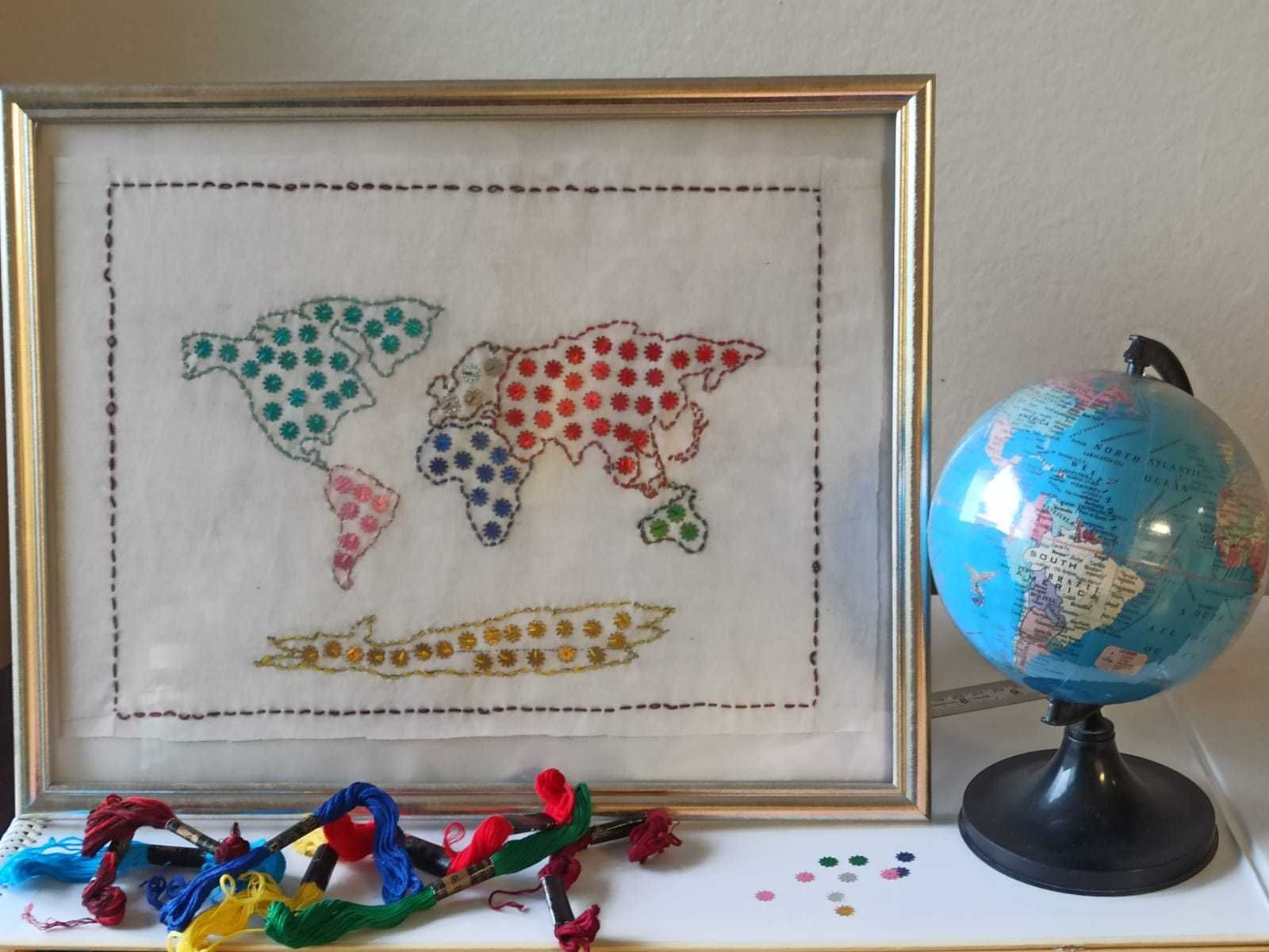 Hand Embroidered World Map : 17 Steps (with Pictures) - Instructables