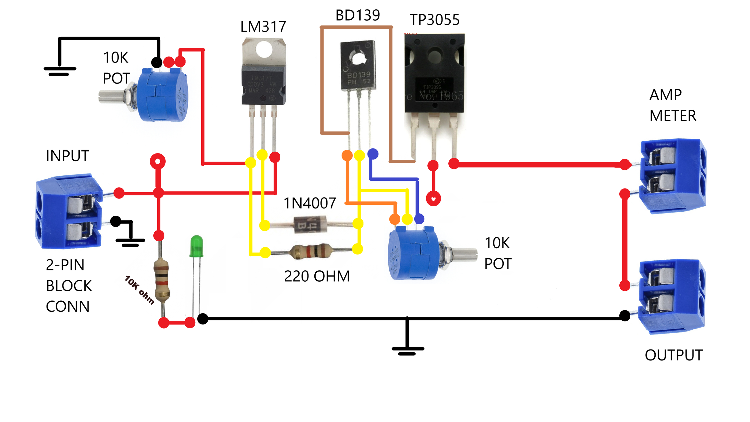 How to Make 0-30v 0-10A Variable Power Supply Adjustable Voltage and Current | LM317 | DIY ...