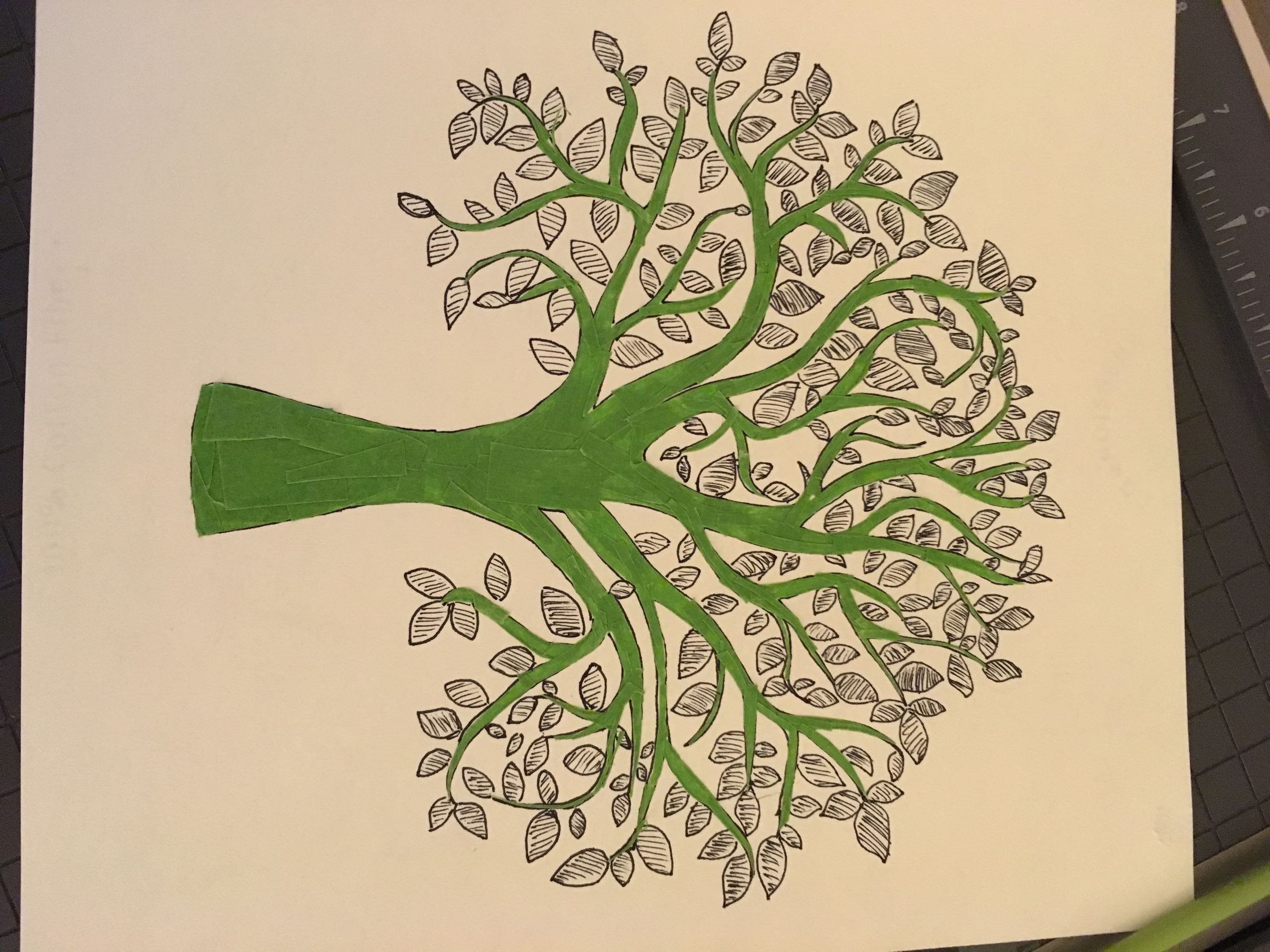 Easy Neem Tree Drawing