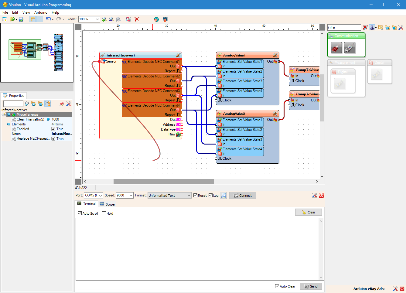 Program Infrared Remote Controlled Arduino Smart Car Robot With Visuino ...