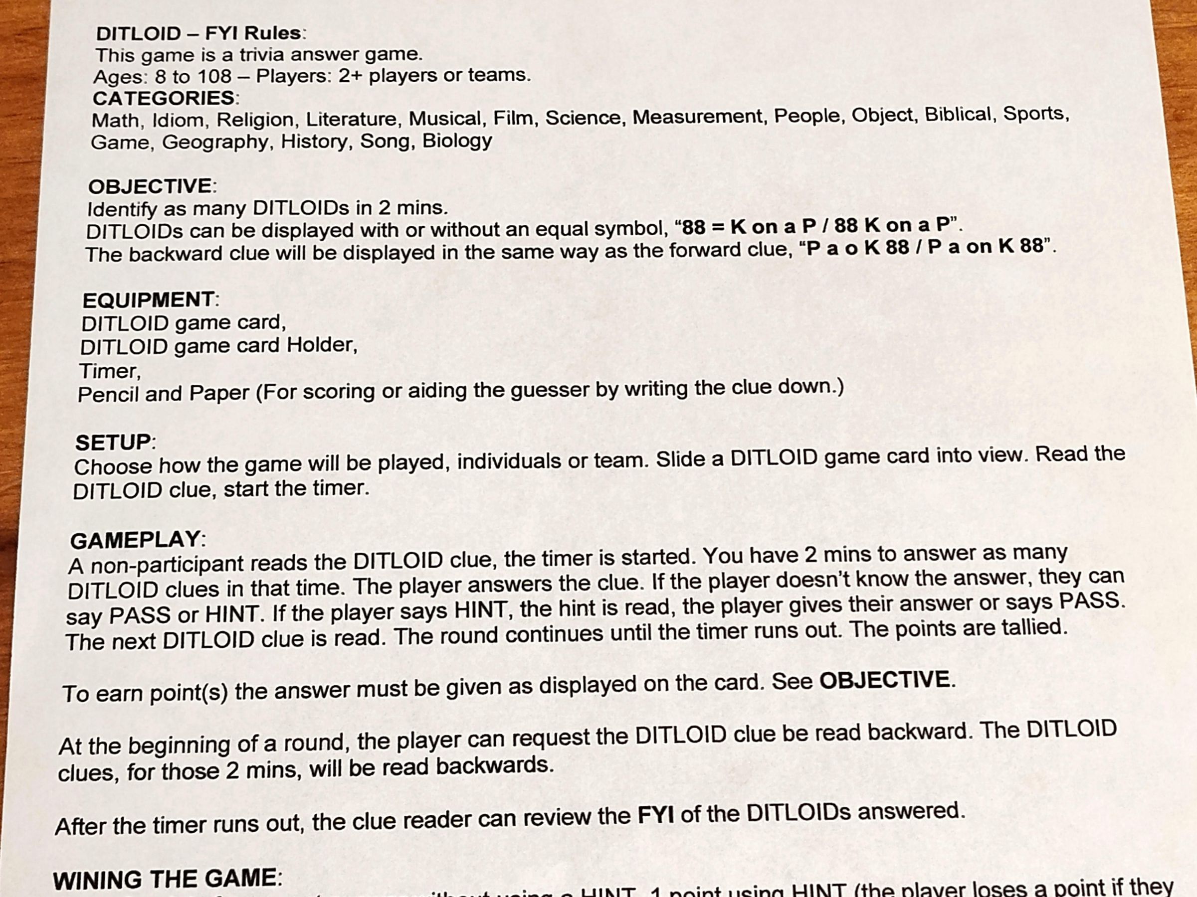 DITLOID Trivia Game : 6 Steps (with Pictures) - Instructables