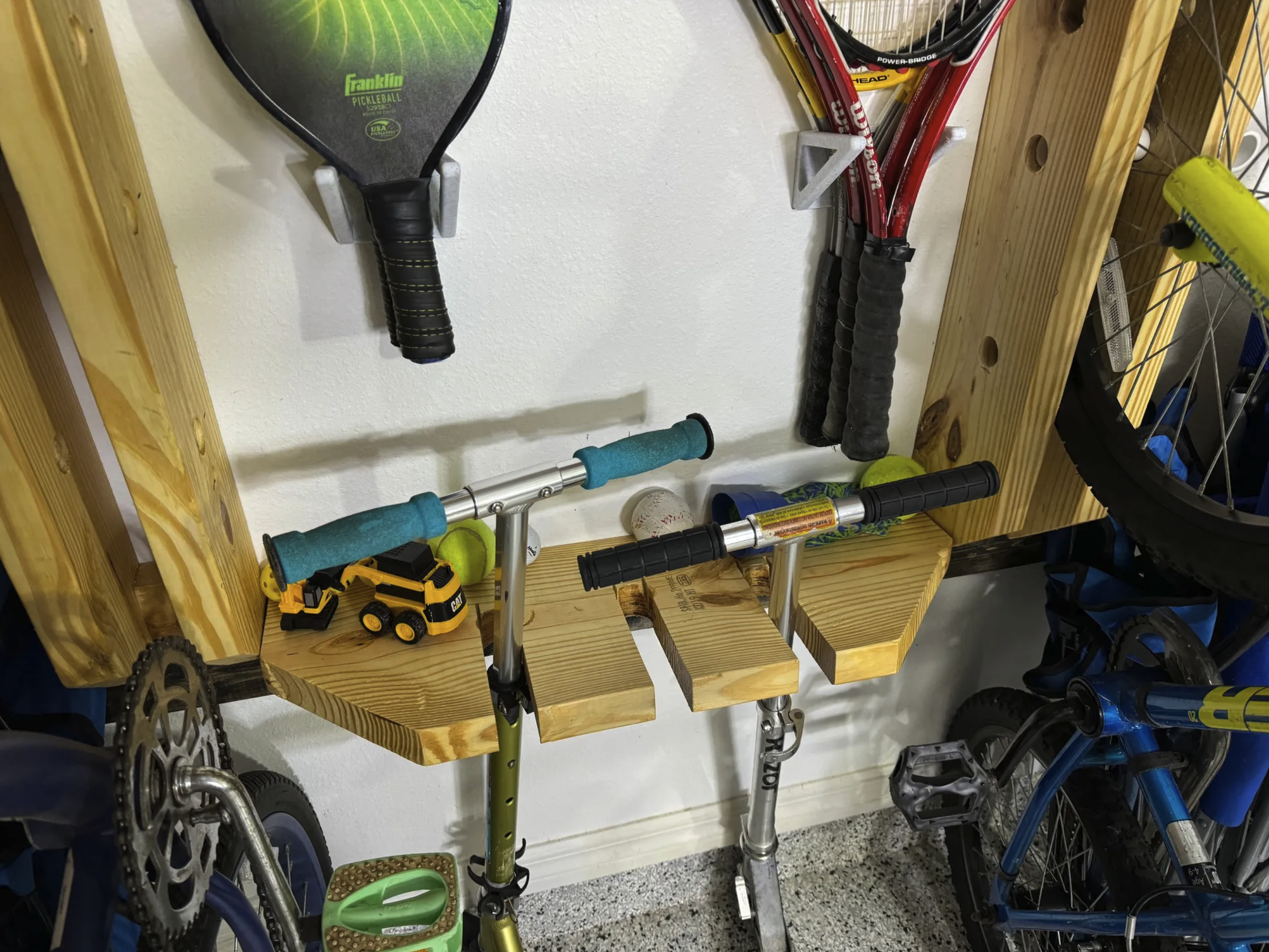 Garage Wall Storage Rack for Multiple Bikes, Scooters, and Assorted ...