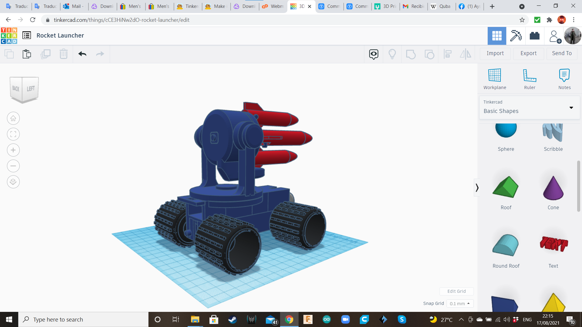 Tinkercad Robotics for School: Rocket Launching Mini-bot : 32 Steps ...