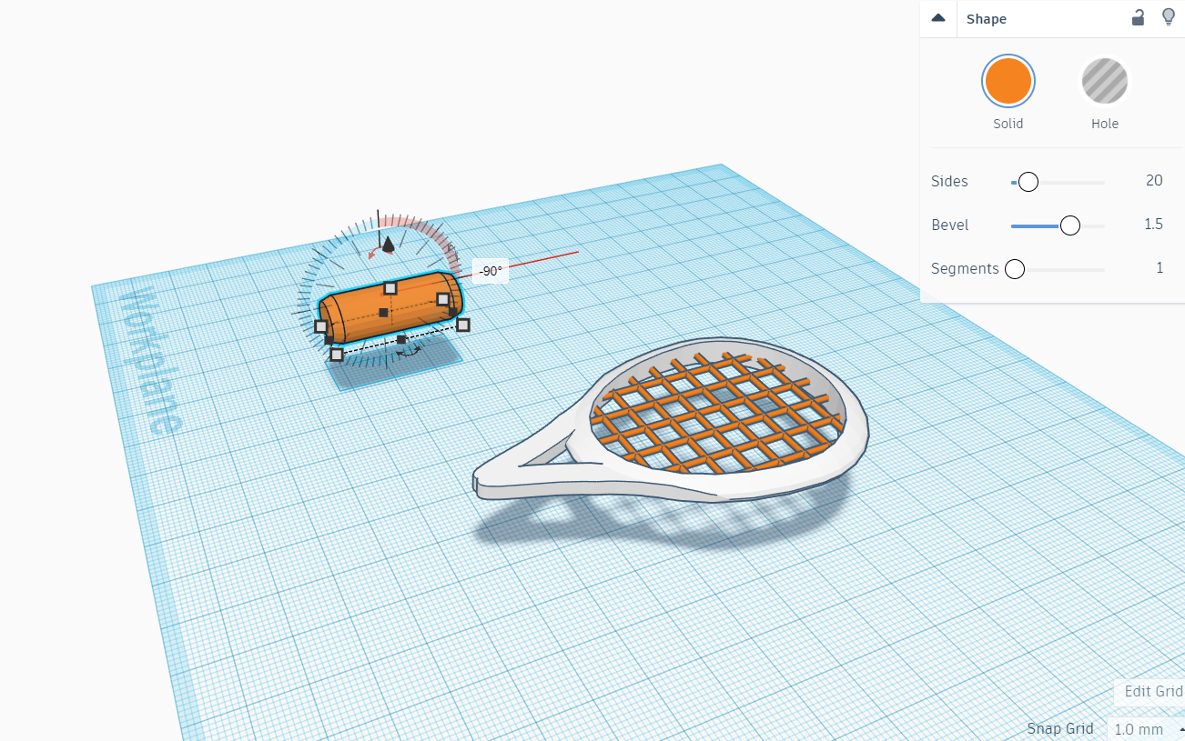 How to Make a Tennis Racket on Tinkercad (Instructable) : 18 Steps ...