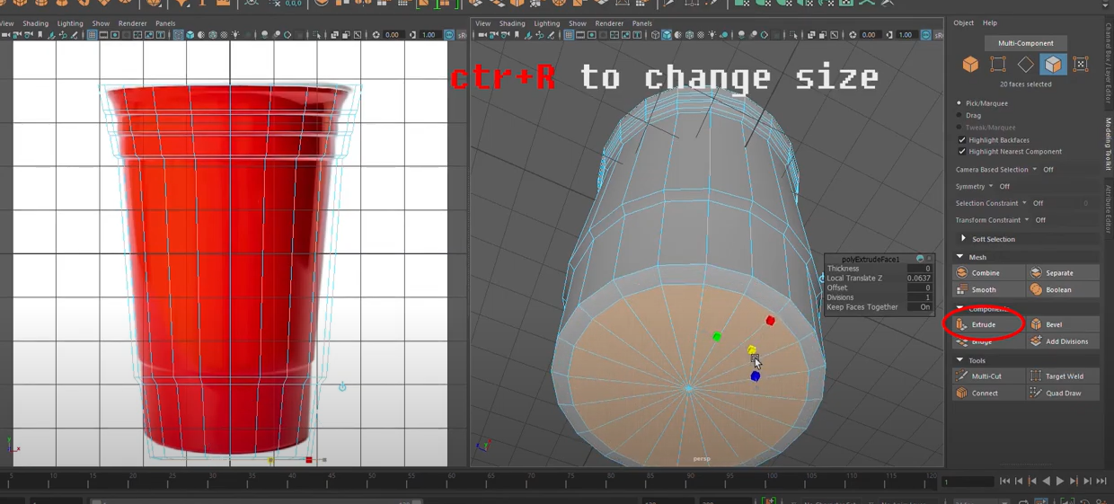 How to Model a Simple 3D Plastic Cup in Autodesk Maya : 9 Steps (with ...