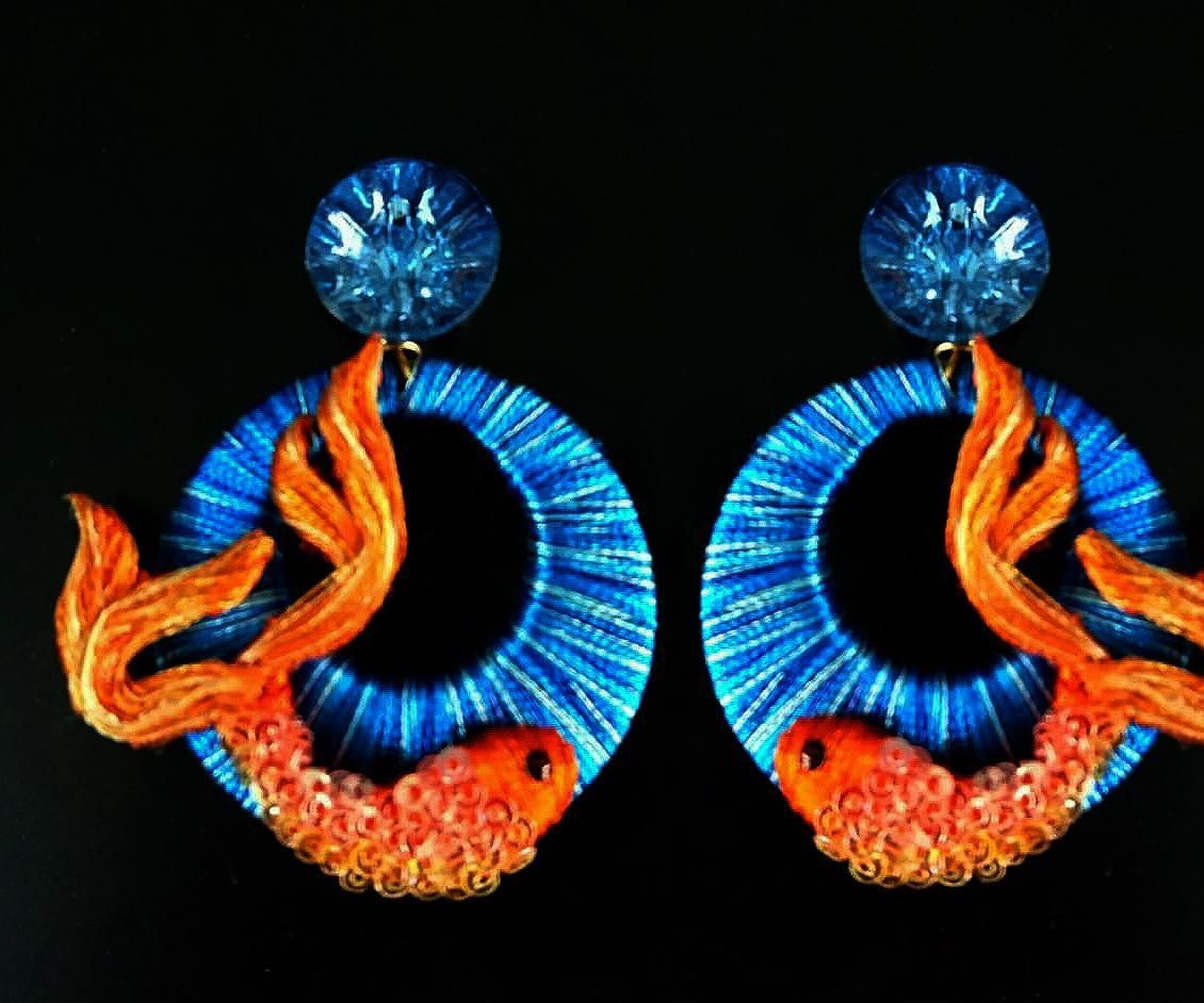 Fish Silk Thread Ear Rings : 7 Steps - Instructables