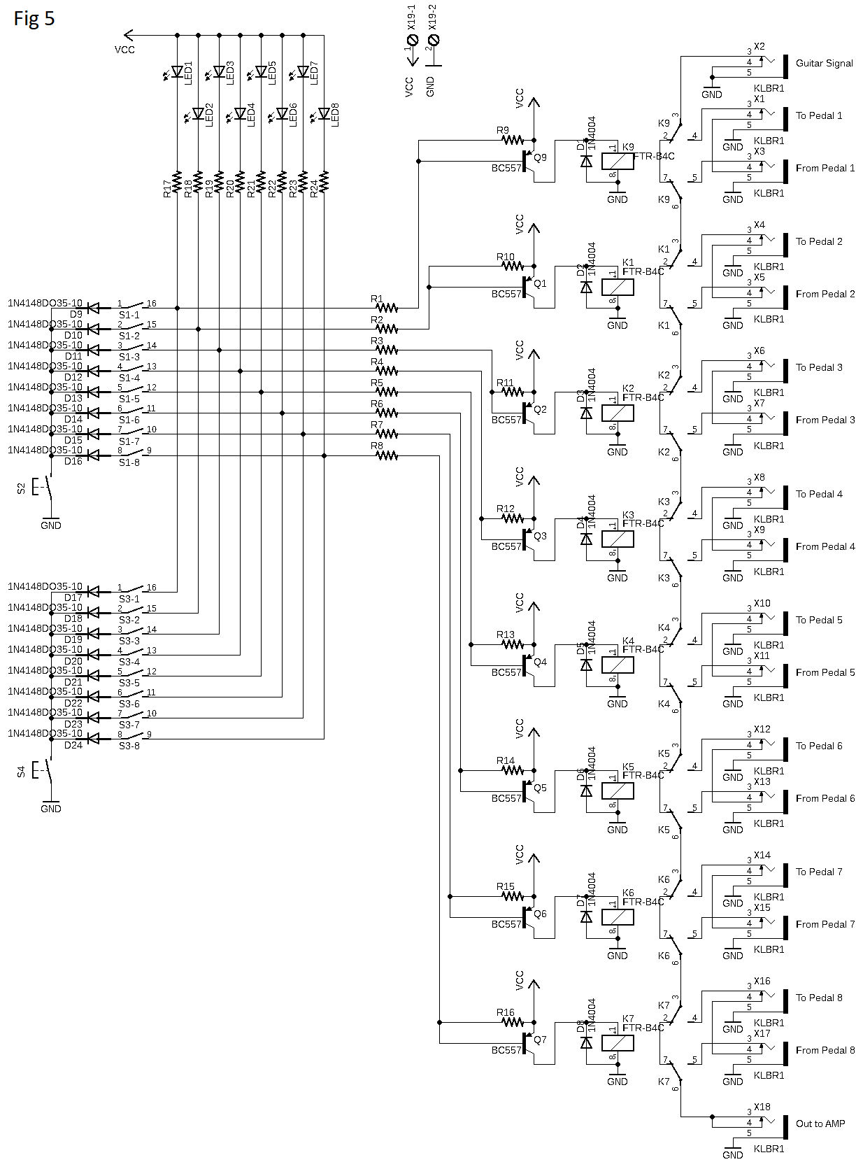 Programmable True Bypass Guitar Effect Looper Station Using Dip ...
