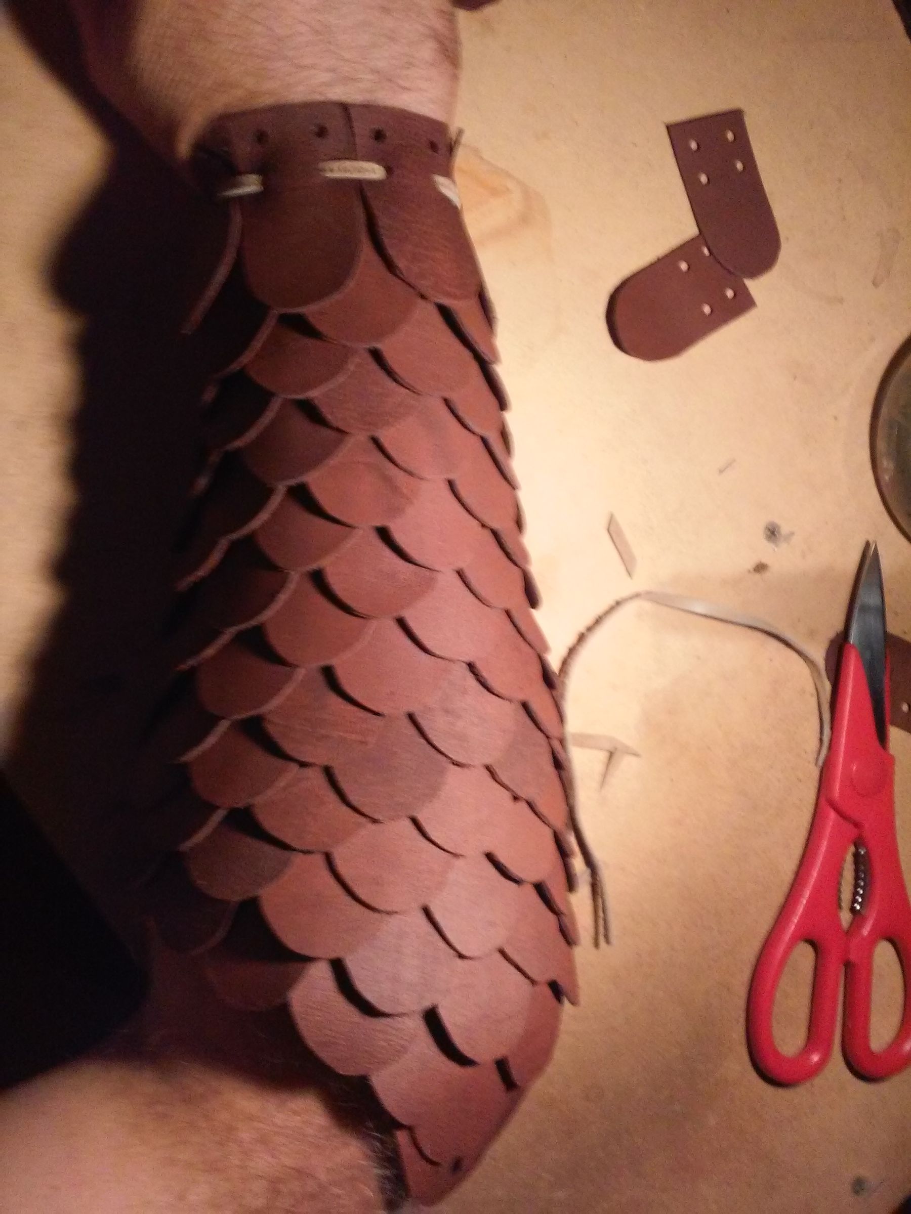 Leather Lamellar(scale) Bracer : 7 Steps (with Pictures) - Instructables