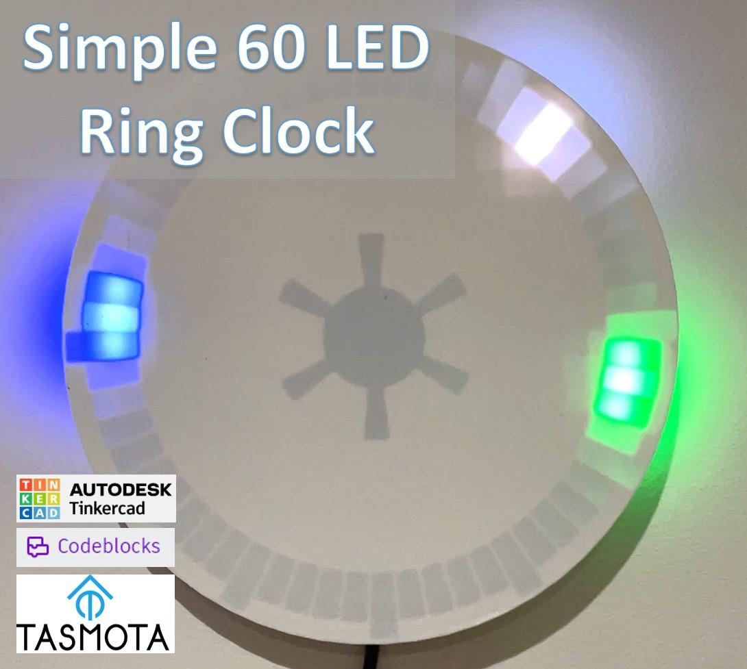 Simple 60 LED Ring Clock, Tinkercad Design, 3D Printed, WiFi NTP ...