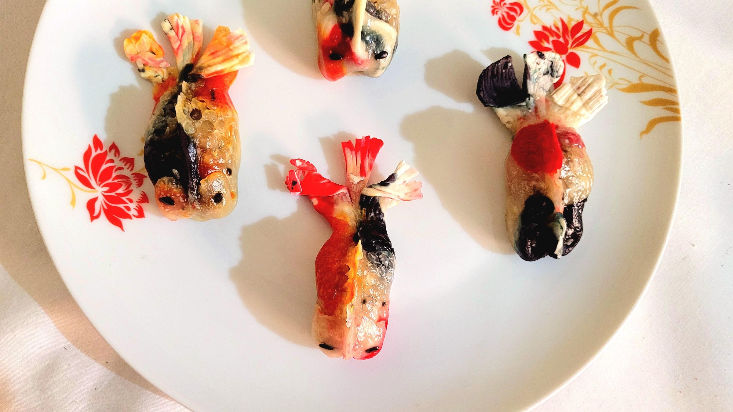 Rice Koi Goldfish With Multigrain Pudding Filling : 13 Steps (with ...