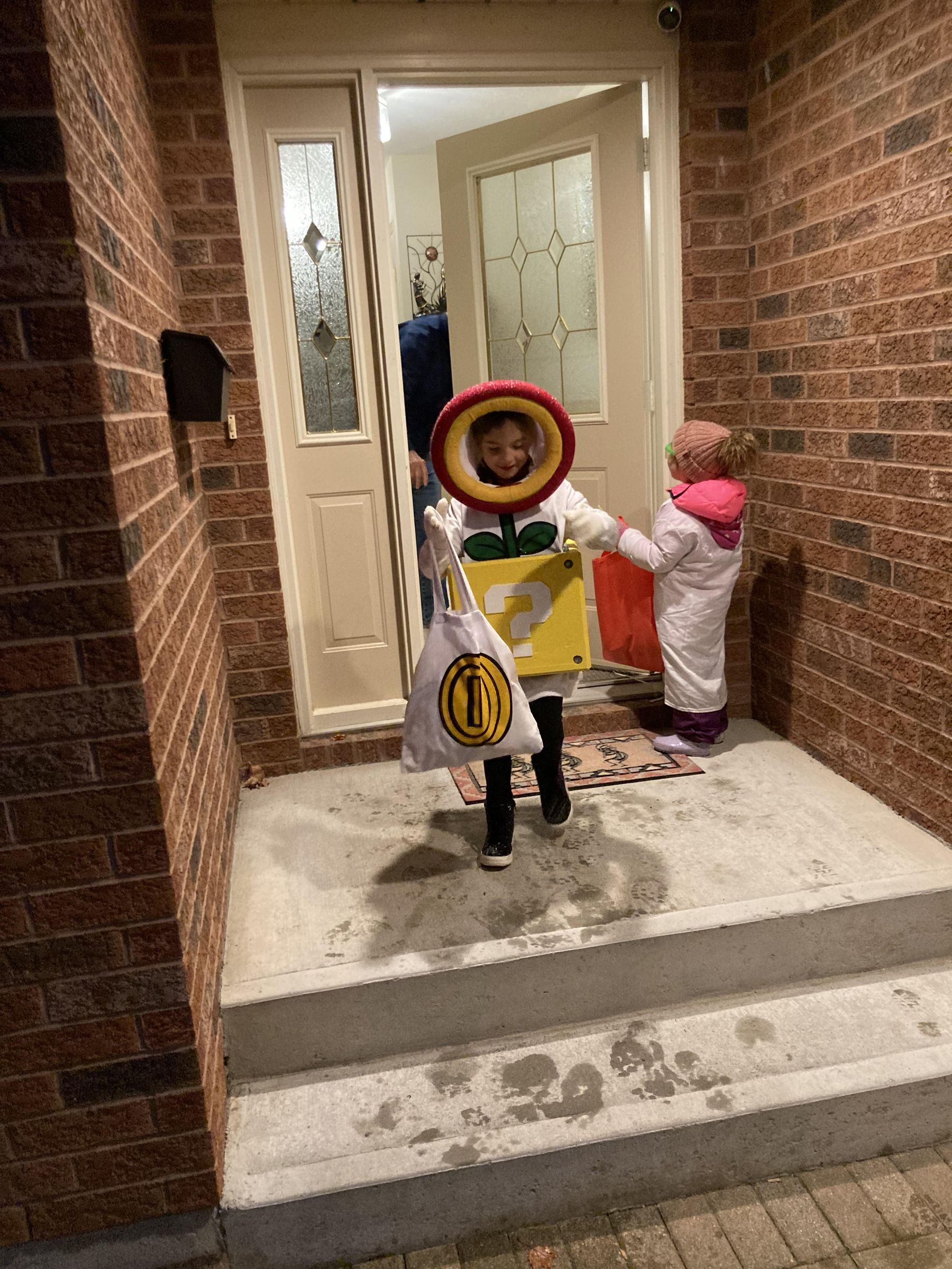 Kid's Nintendo Fire Flower Question Box Costume : 7 Steps (with ...