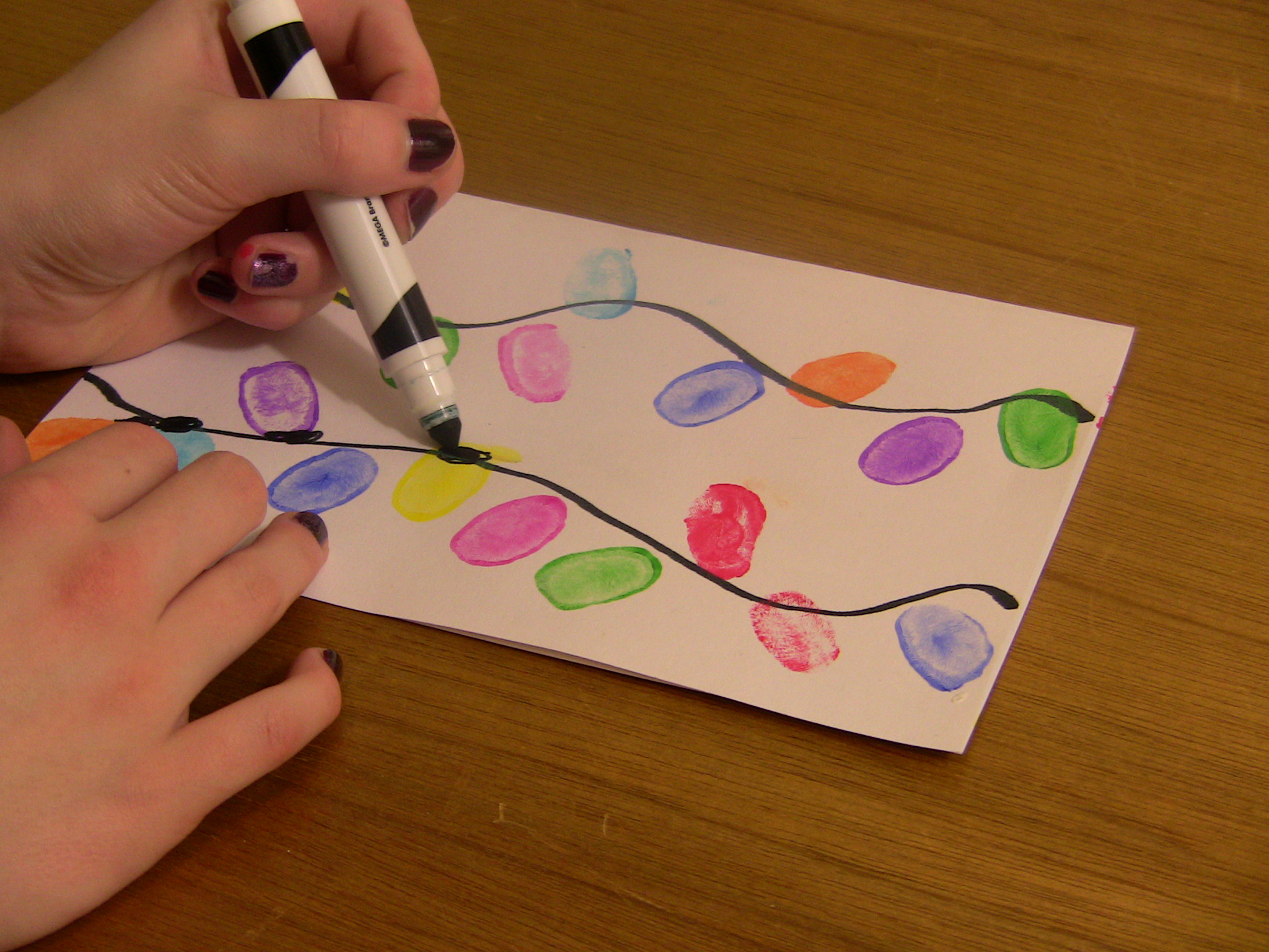 Thumb Print Christmas Lights Card : 5 Steps (with Pictures) - Instructables