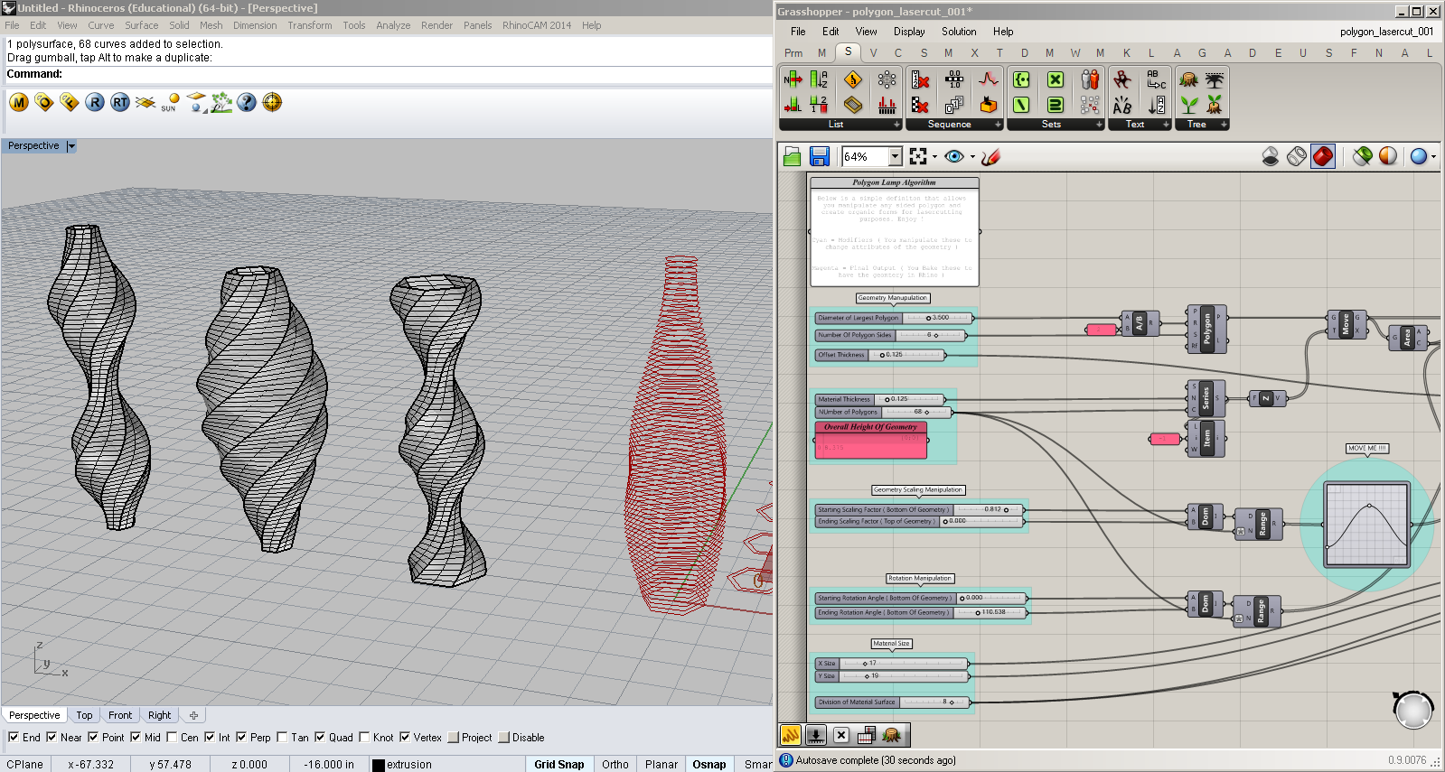 Lasercutting a Twisting Cardboard Lamp : Rhino + Grasshopper : 5 Steps ...