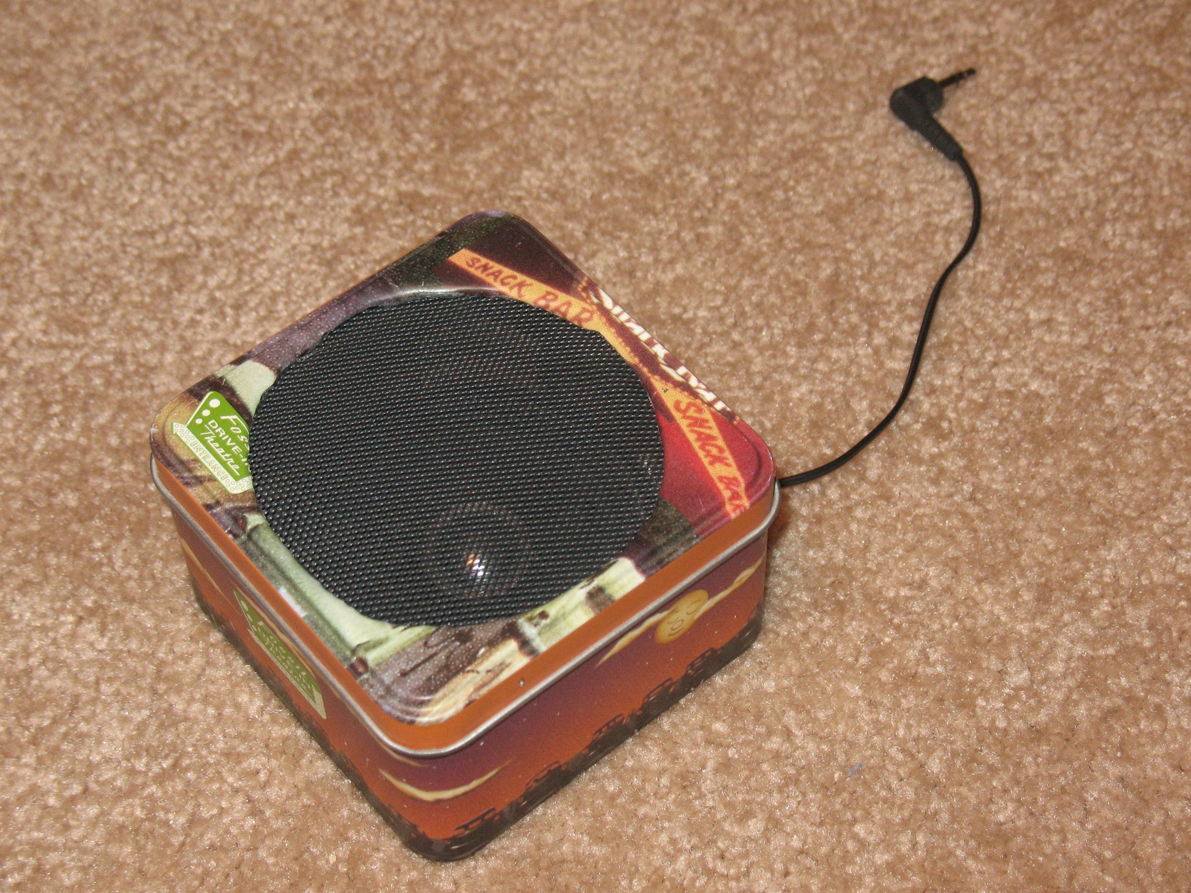 Speaker Made From a Fossil Watch Container (for an Ipod) : 4 Steps ...