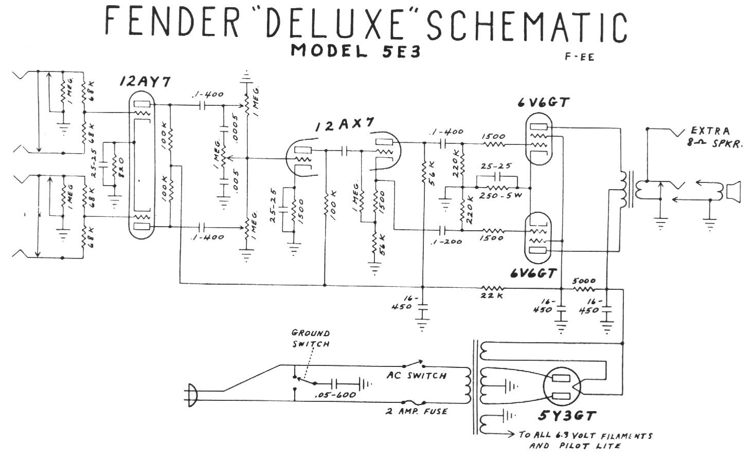 Fender Tweed Deluxe Schematic